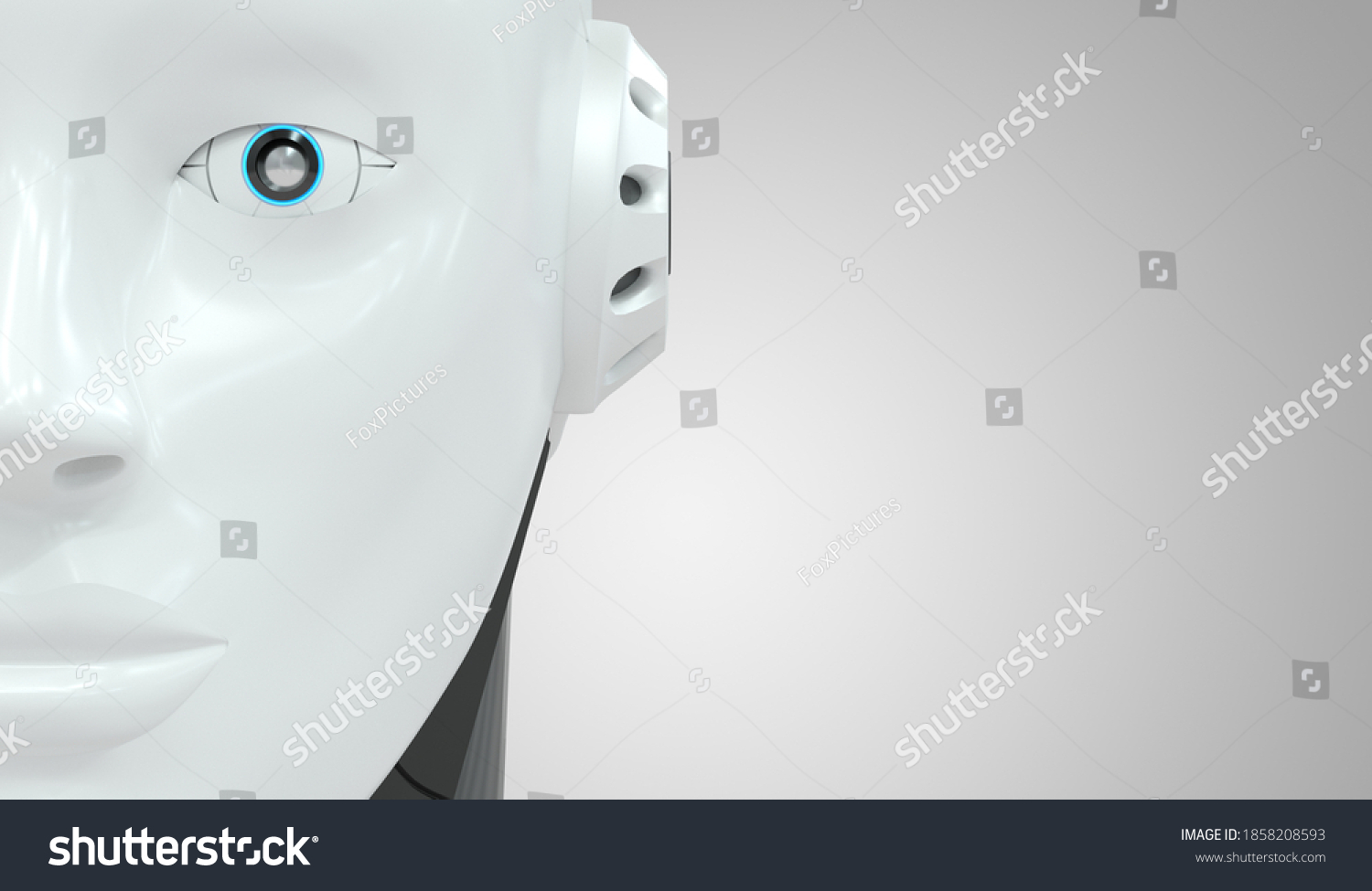 Human Looking Robot Head 3d Rendering Stock Illustration 1858208593 ...