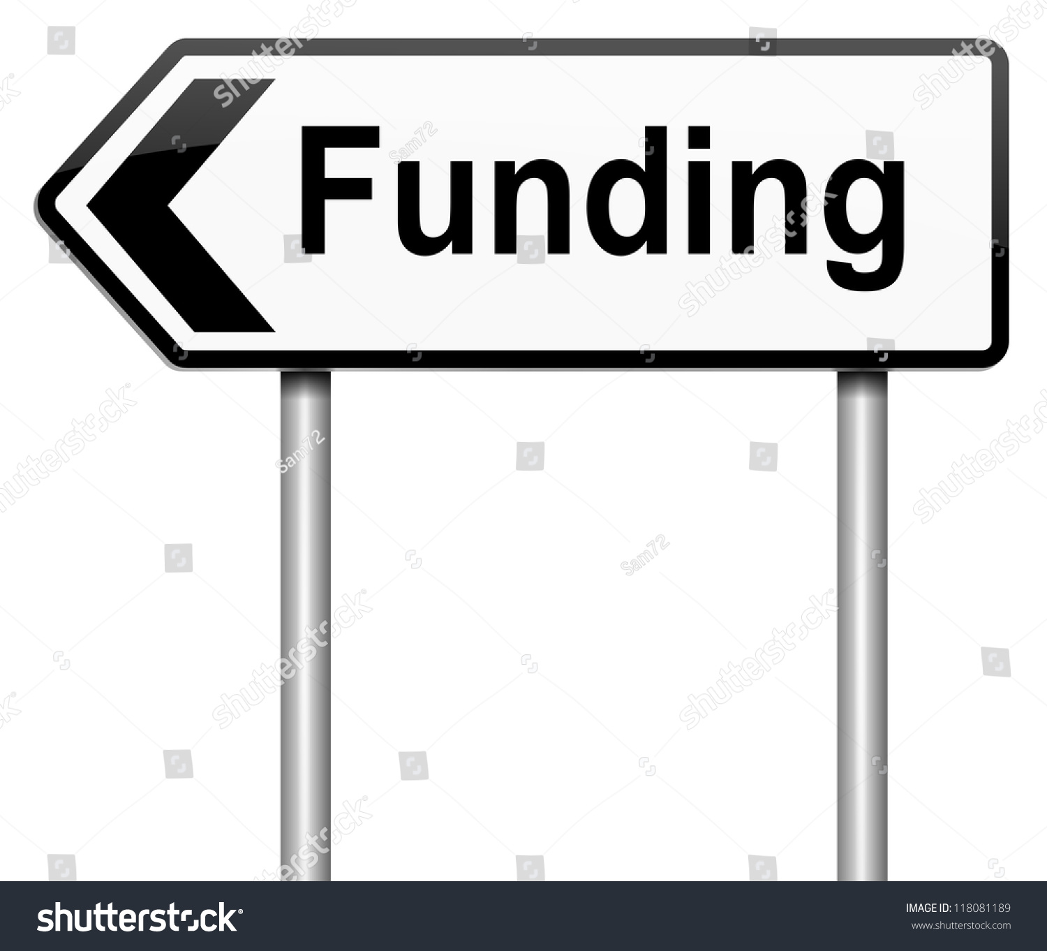 Illustration Depicting Roadsign Funding Concept White Stock ... Illustration Depicting Roadsign Funding Concept White Stock ...