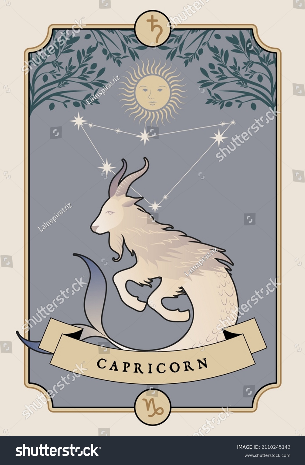 Illustration Zodiac Sign Vintage Card Poster Stock Illustration ... Illustration Zodiac Sign Vintage Card Poster Stock Illustration ...
