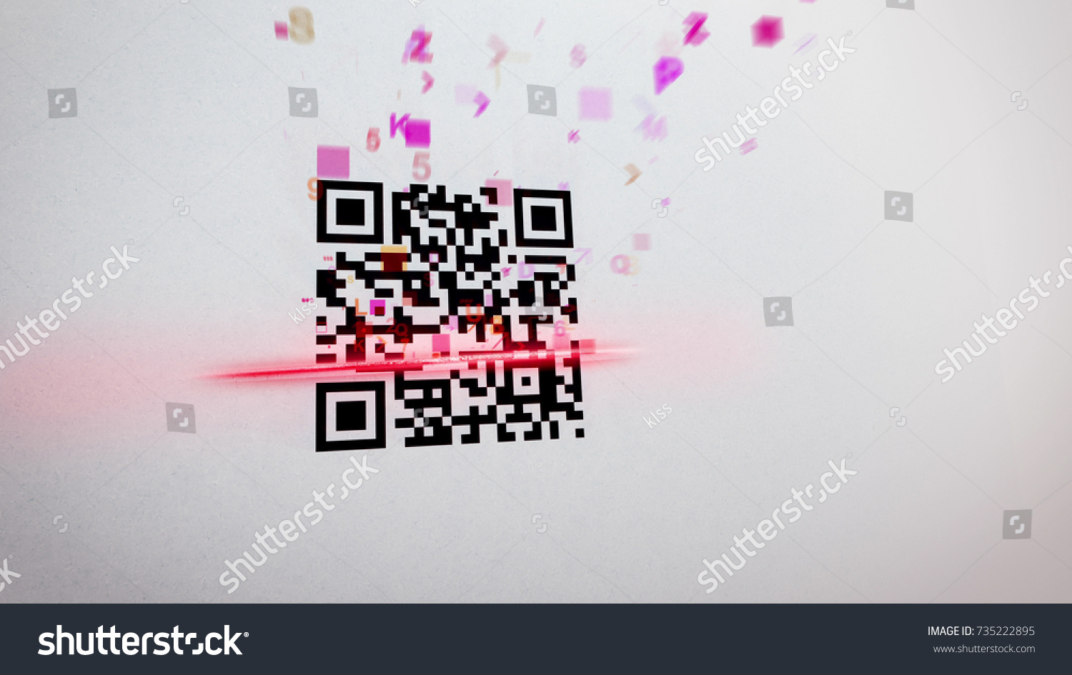 Impressive 3d Rendering Abstract Qr Code Stock Illustration 735222895 ...