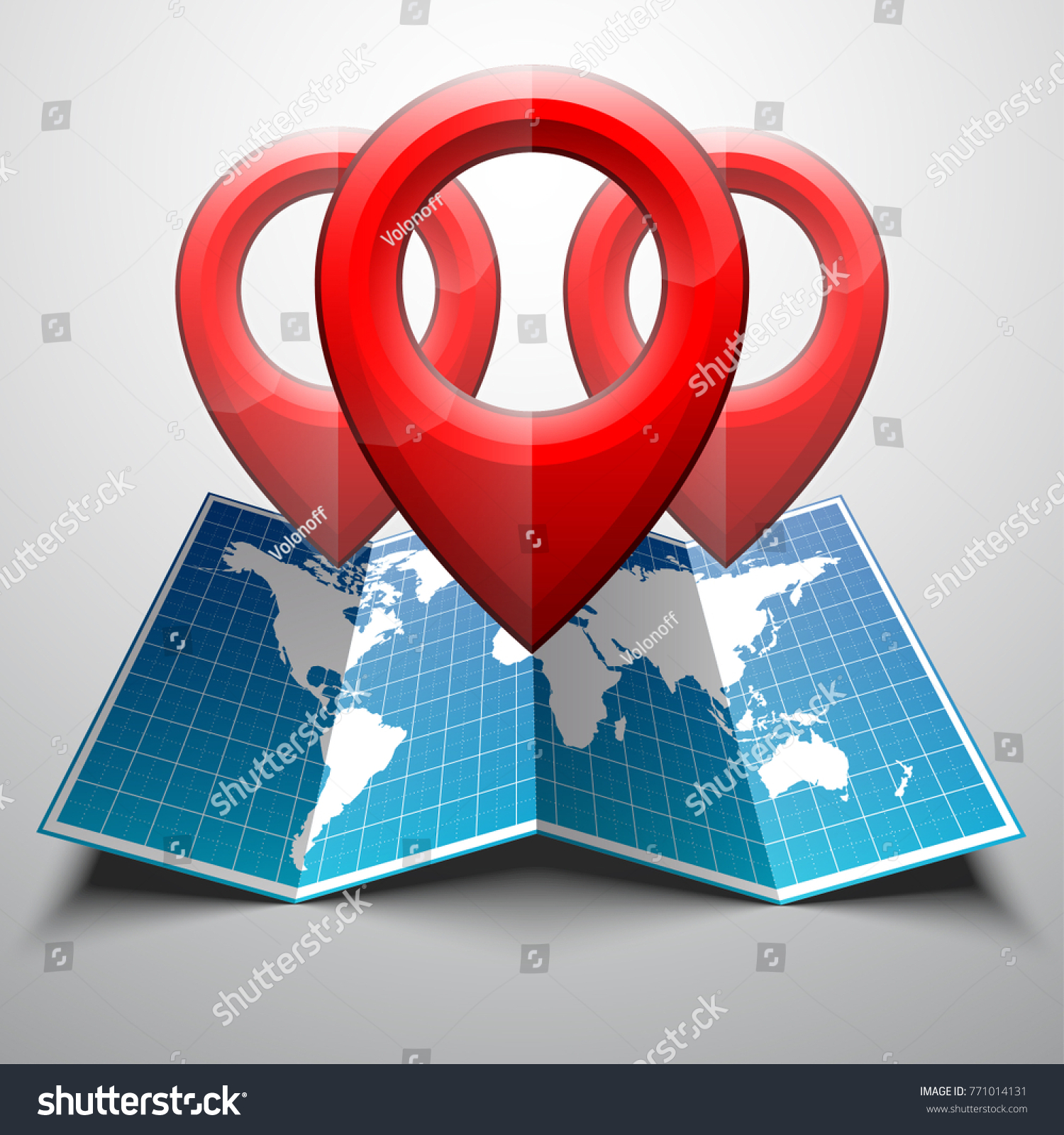 Index Arrow Location On Map Pointer Stock Illustration 771014131 ...