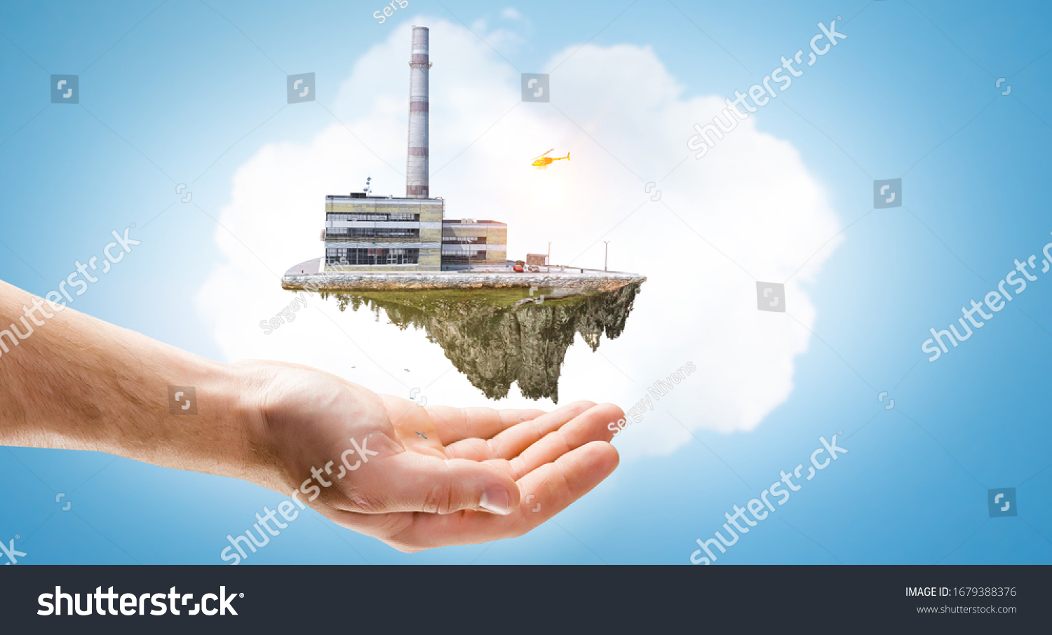 Industrial Landscape Chimneys Floating Stock Photo 1679388376 ... Industrial Landscape Chimneys Floating Stock Photo 1679388376 ...