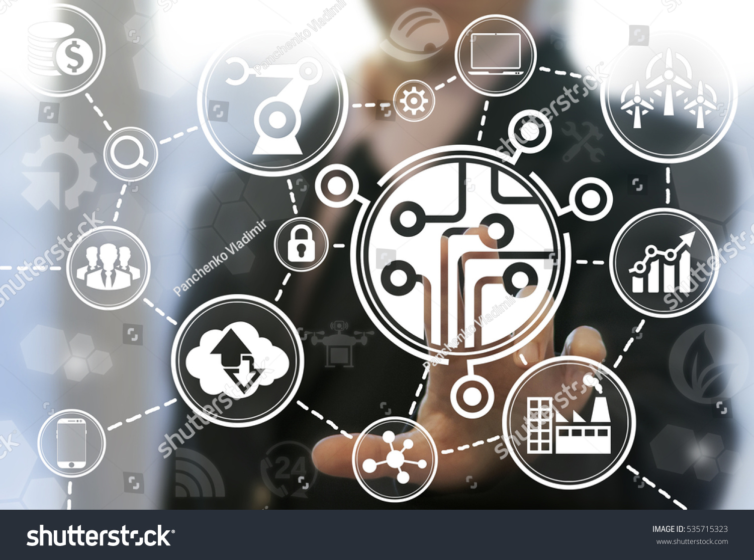 Industrial Microchip Cpu Microcircuit Computing Modernization Stock ...