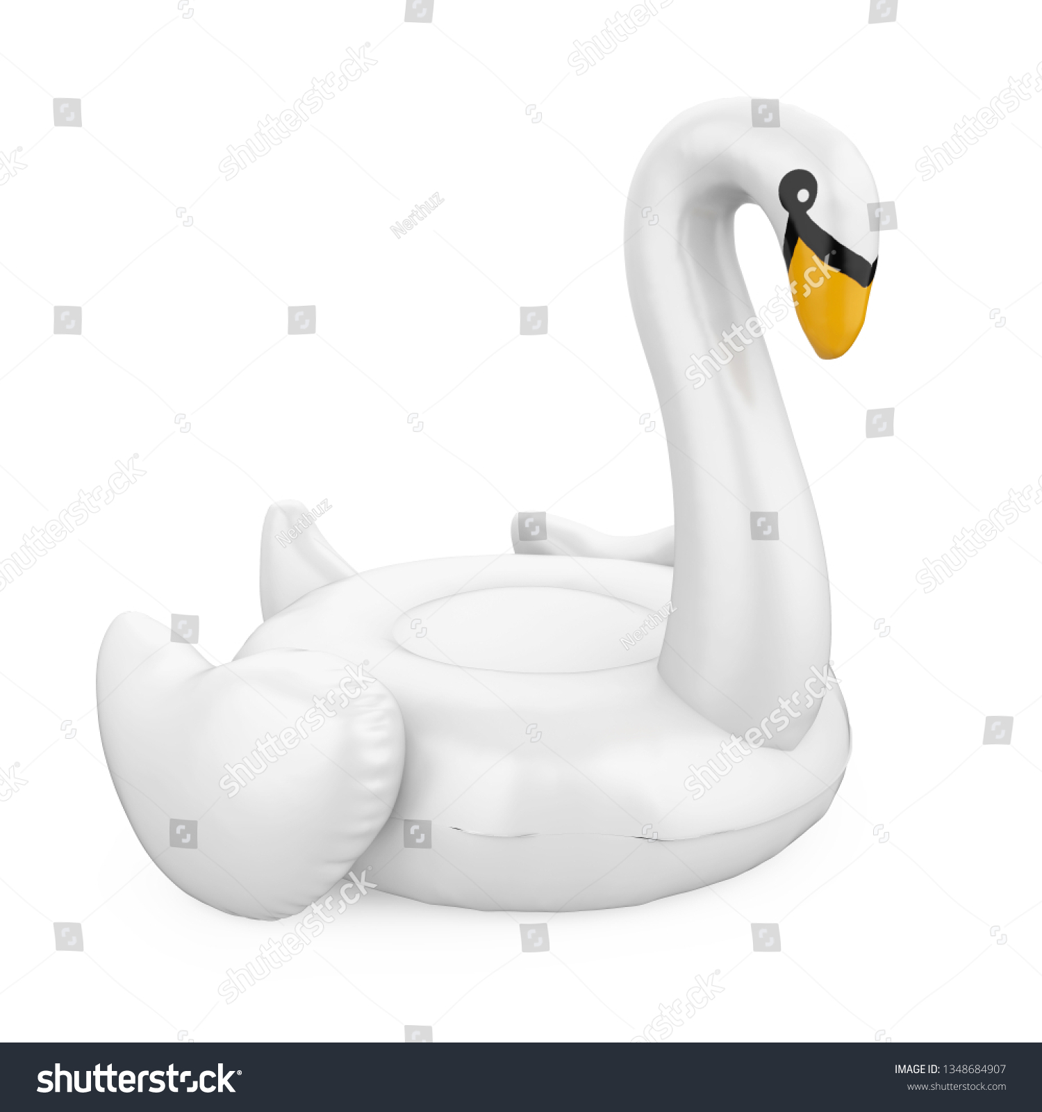 Inflatable Swan Pool Float Isolated 3d Stock Illustration 1348684907 ...