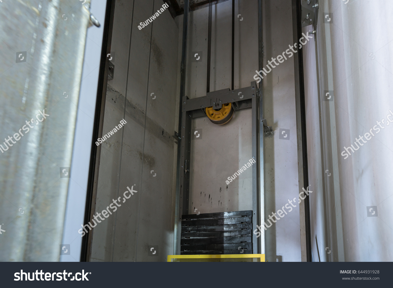 Inside Elevator Shaft Stock Photo (Edit Now) 644931928