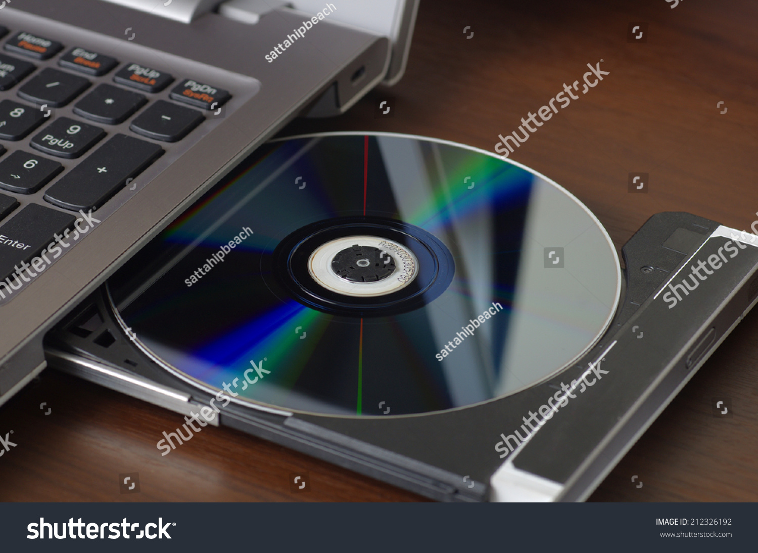 Installing Program Dvd Laptop Computer Stock Photo (Edit Now) 212326192