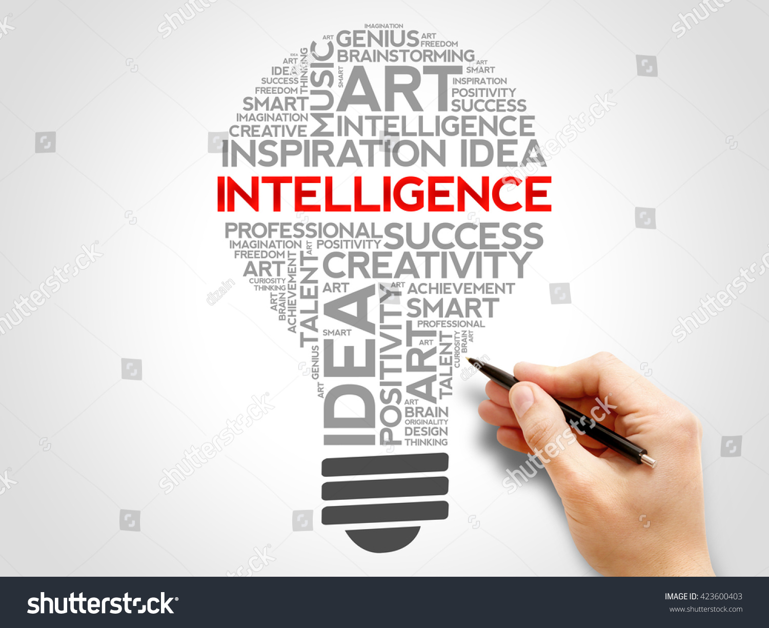 Intelligence Bulb Word Cloud Concept Stock Photo 423600403 | Shutterstock