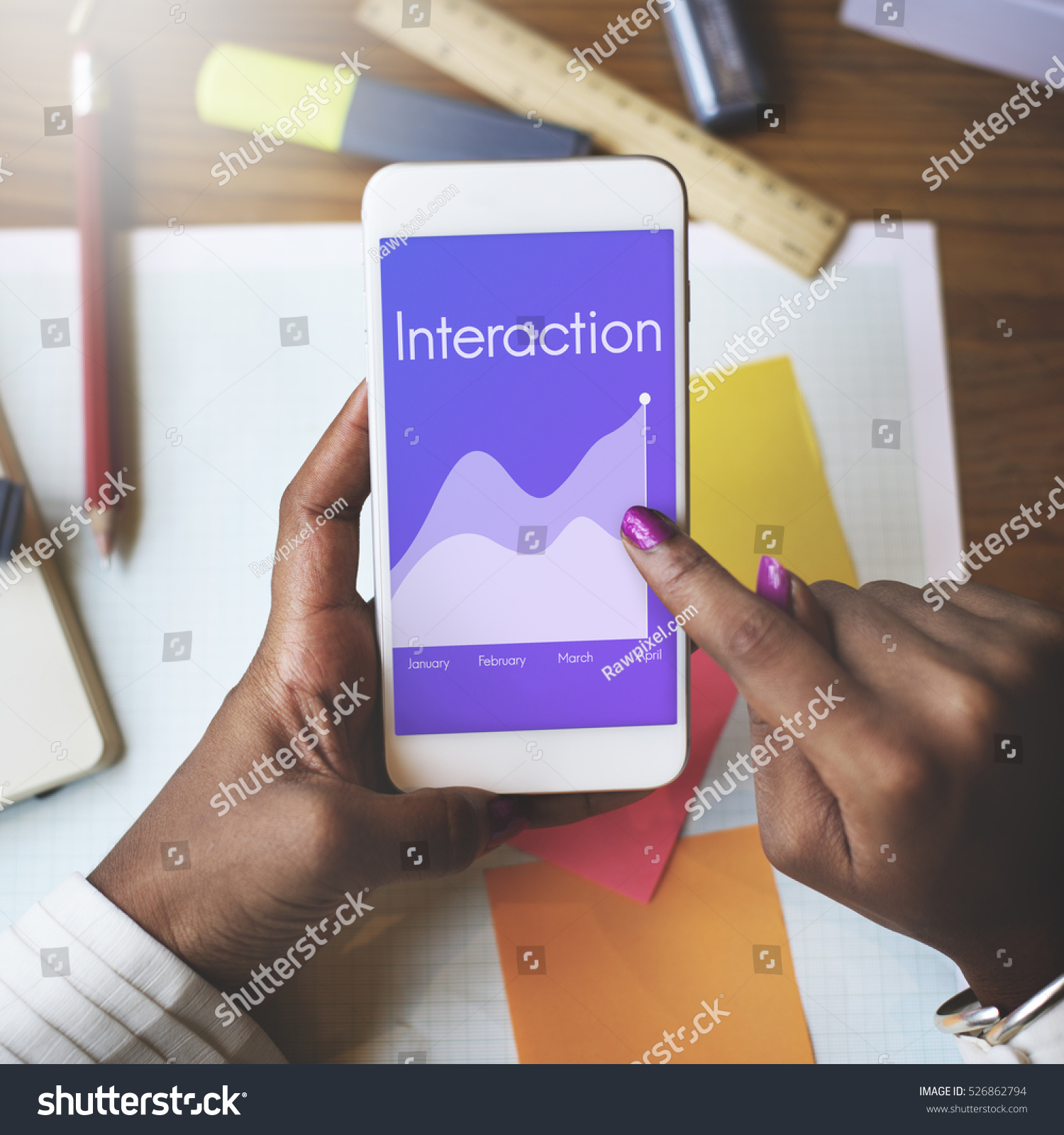 Interaction Connection Statistics Chart Concept Stock Photo (Edit Now ...
