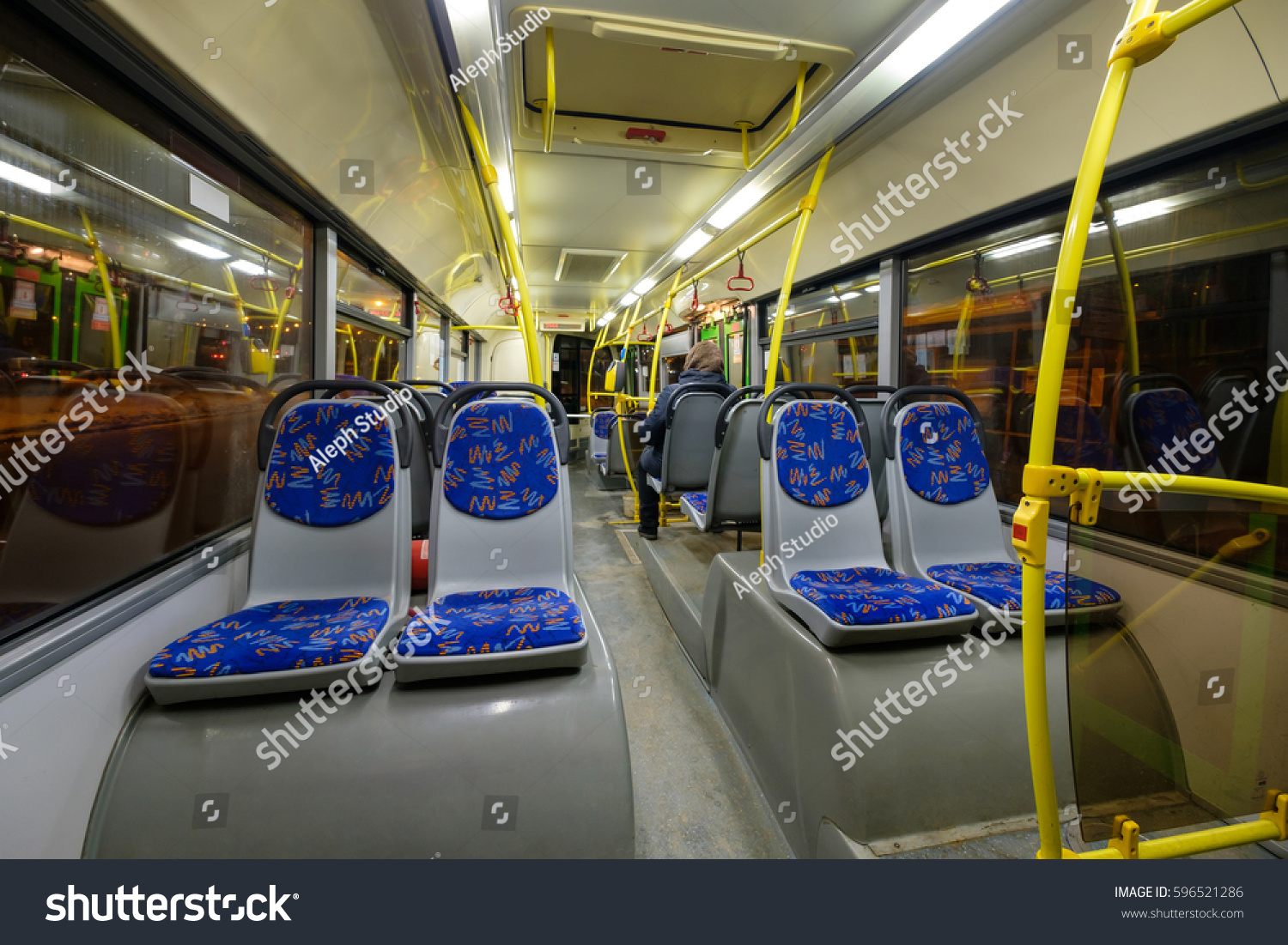 Interior Modern City Bus Seats Passengers Foto Stok 596521286 ... Interior Modern City Bus Seats Passengers Foto Stok 596521286 ...