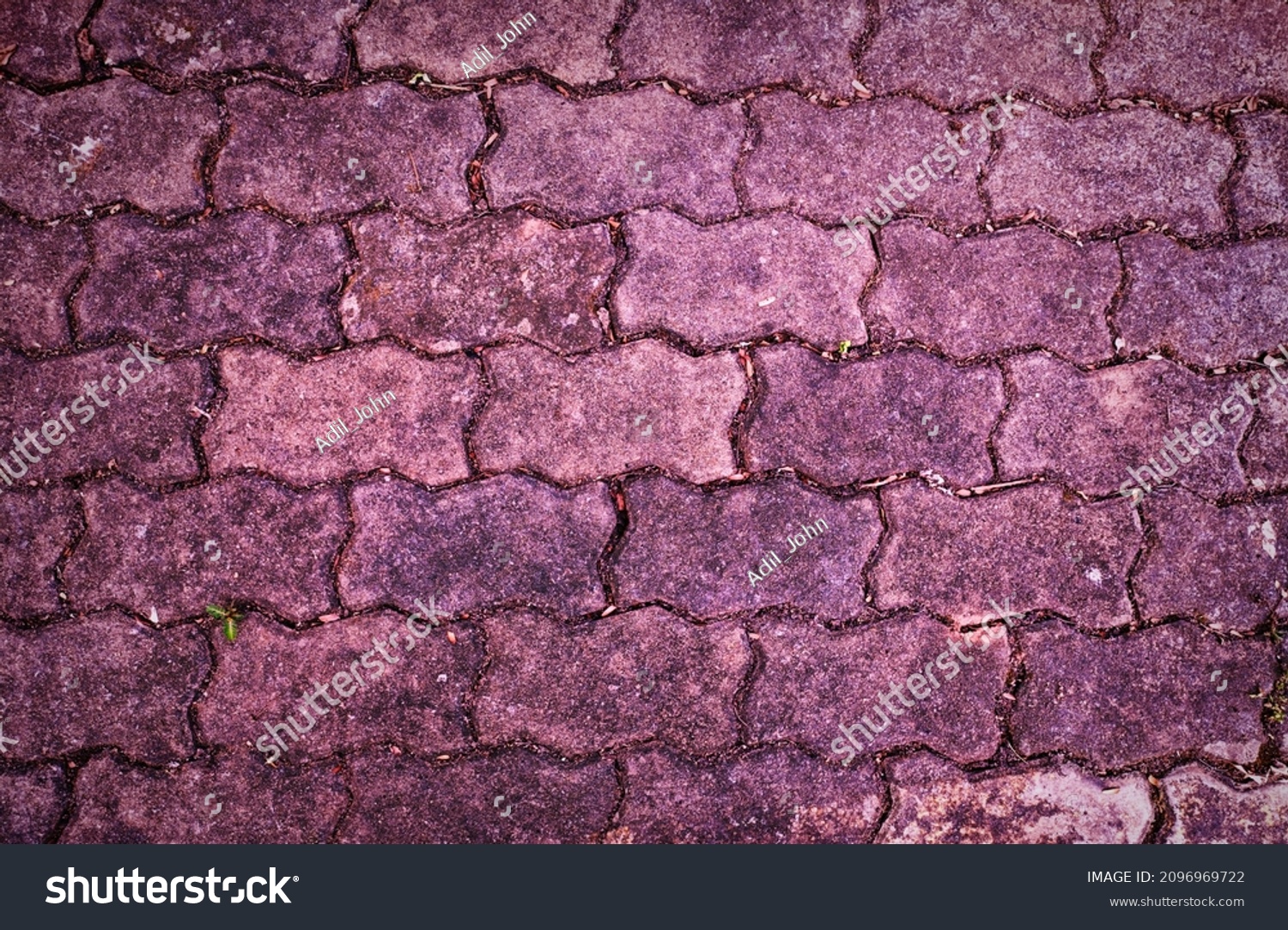 Interlock Bricks Make Beautiful Surface Stock Photo 2096969722 ...
