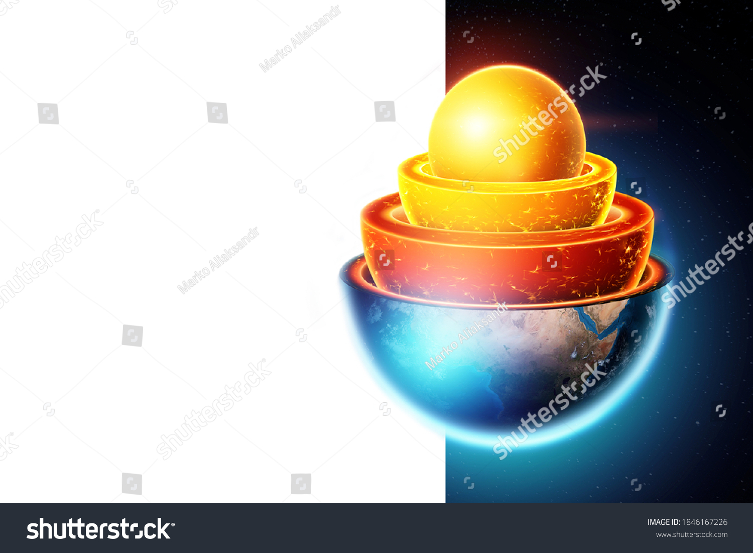 Internal Structure Earth Core Structure Geological Stock Illustration