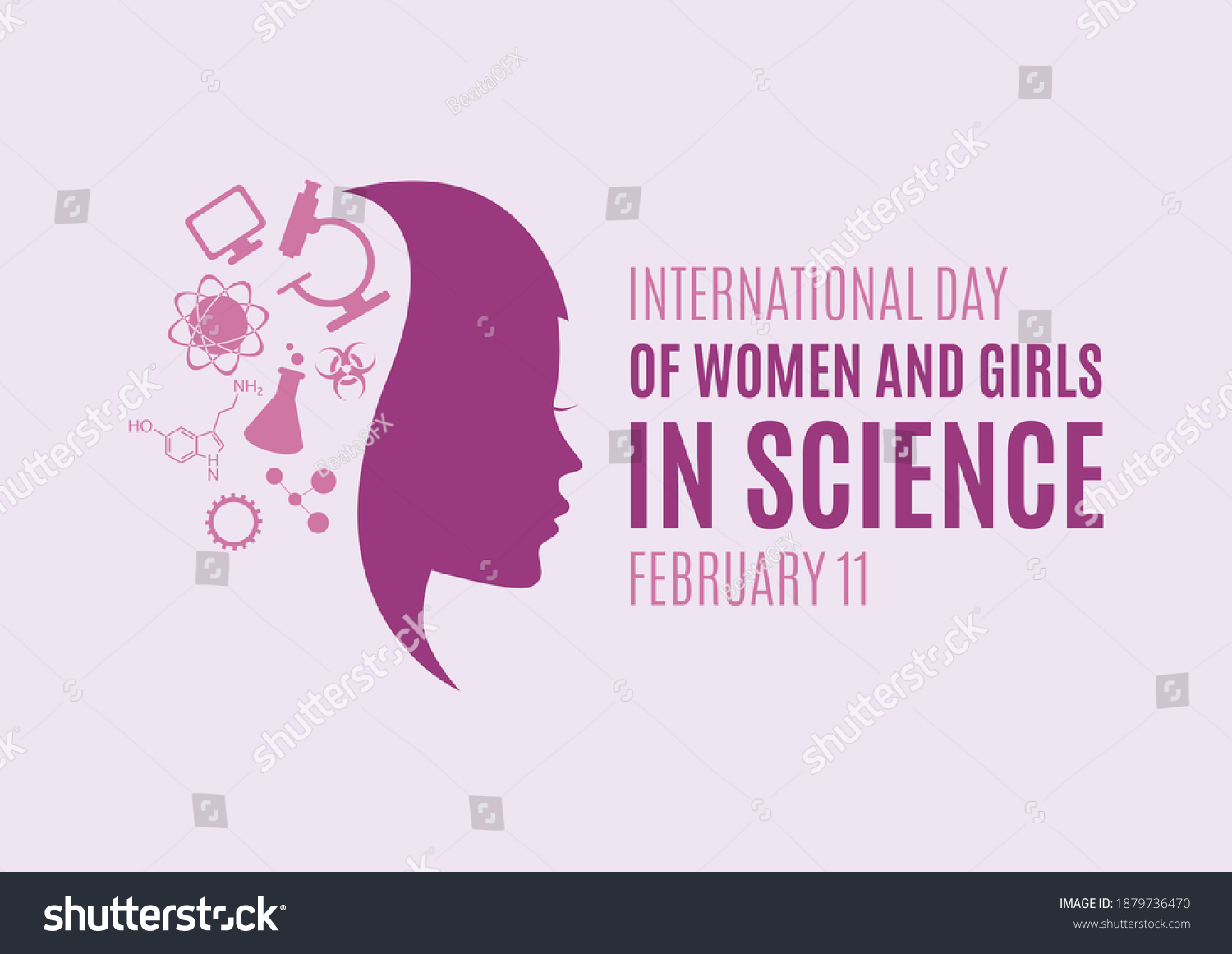 International Day Women Girls Science Illustration Stock Illustration