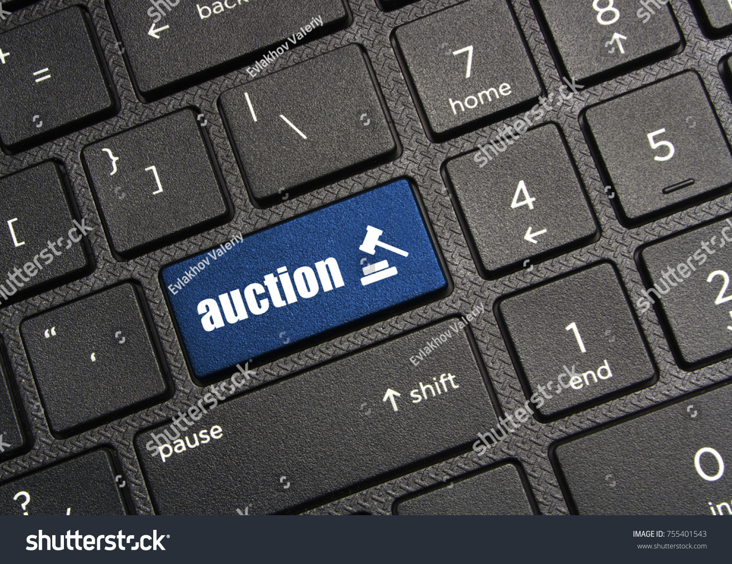 Internet Auction Theme Computer Auction Button Stock Photo 755401543 ...