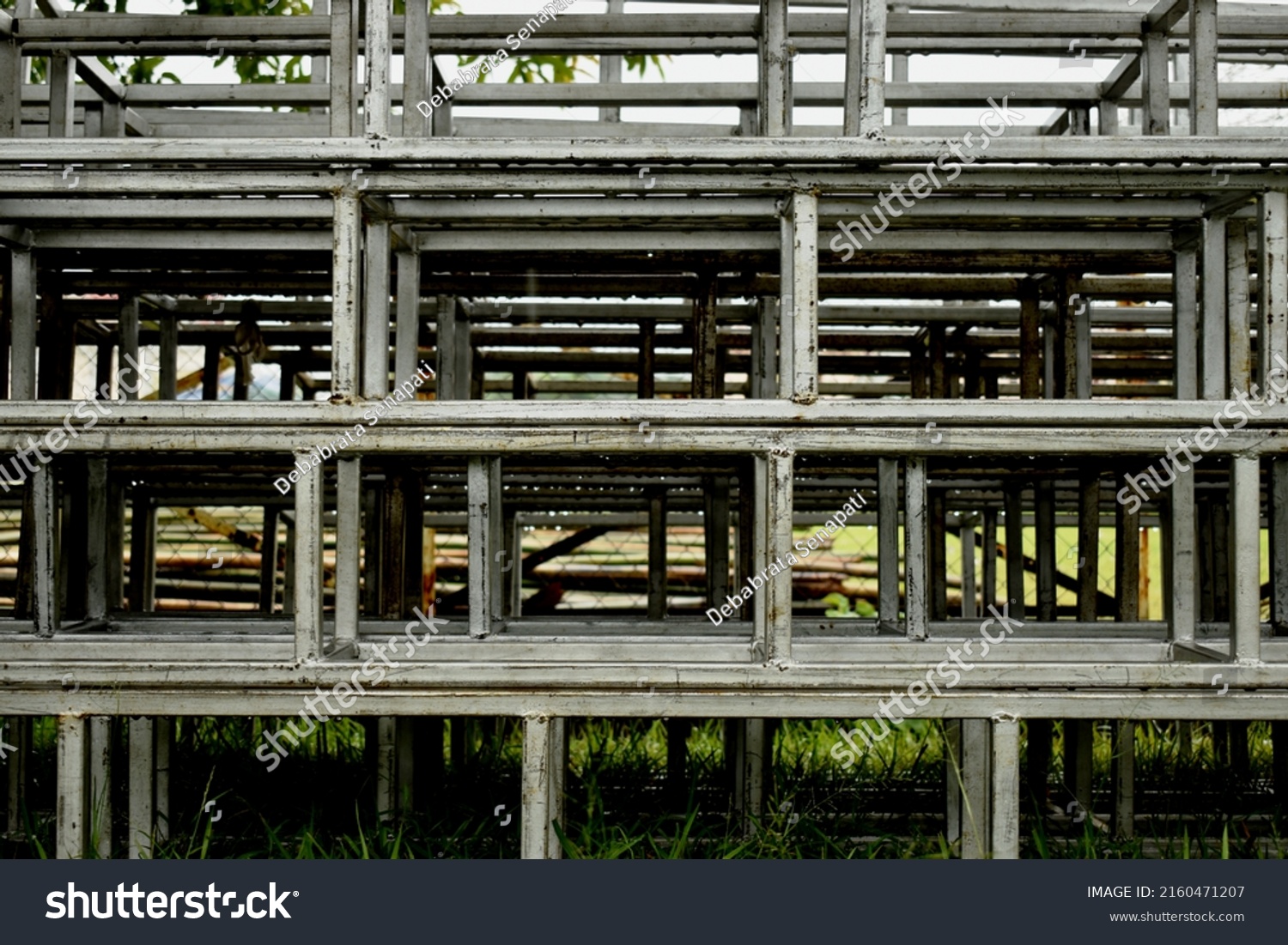 Iron Frame Structure Walpaper Photograph Rectangular Stock Photo ...
