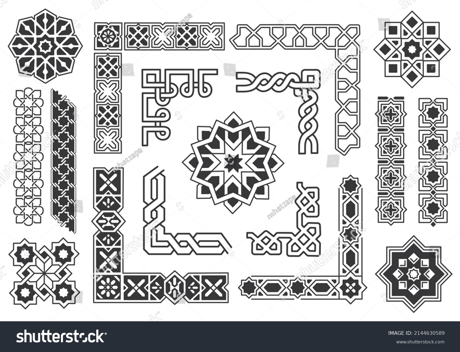 Islamic Border Pattern Design Element Stock Illustration 2144630589 ...