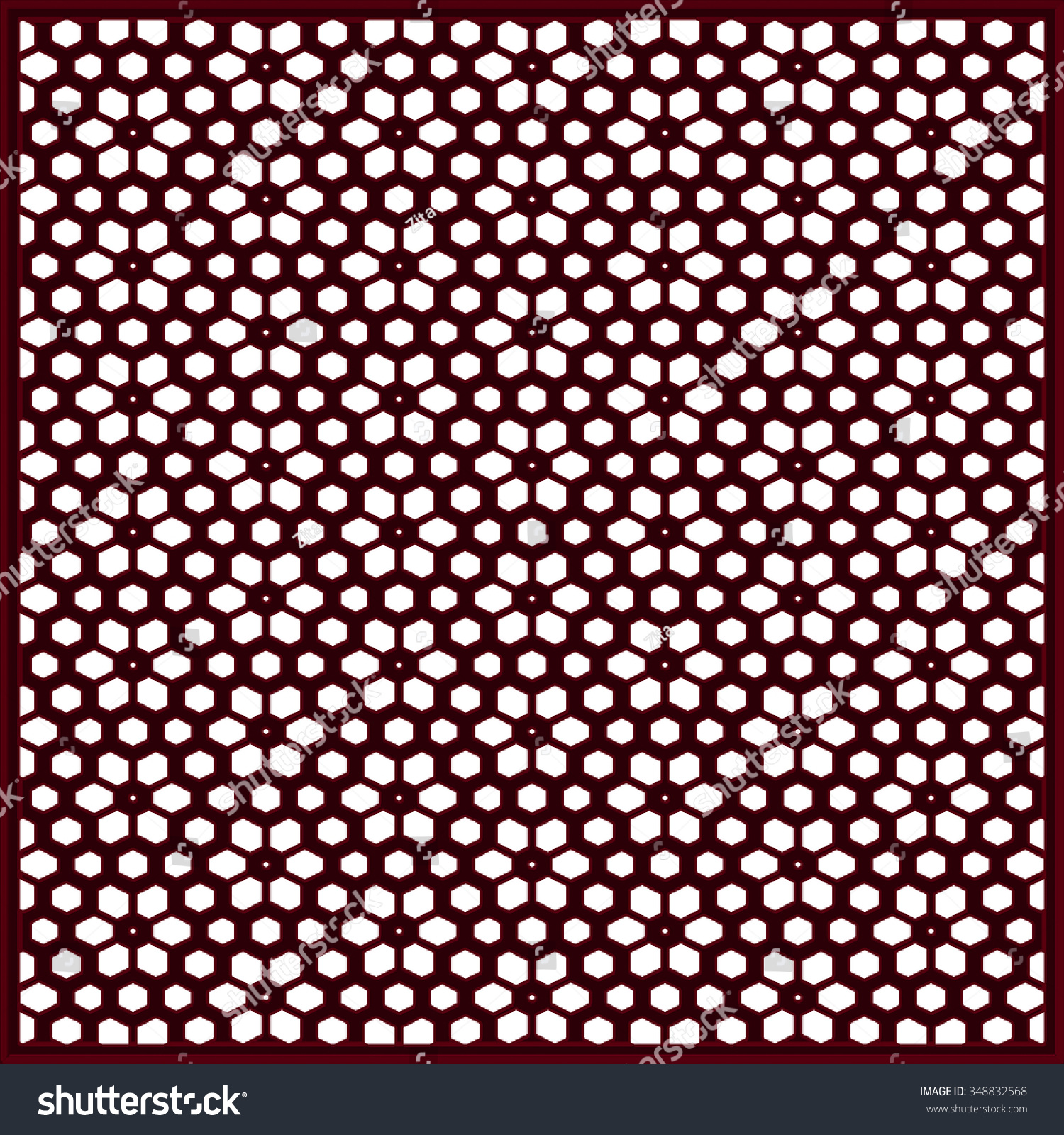 Islamic Hexagonal Lattice Arabesque Pattern Stock Illustration ...