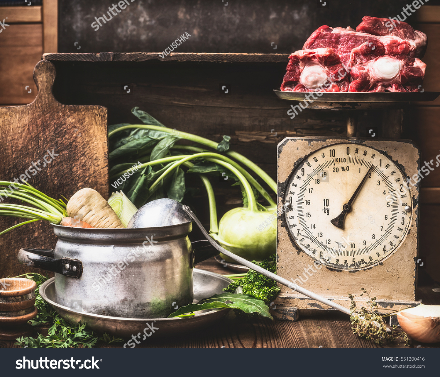 Kitchen Table Cooking Pot Ladle Vegetables Stock Photo (Edit Now) 551300416 Kitchen Table Cooking Pot Ladle Vegetables Stock Photo (Edit Now) 551300416