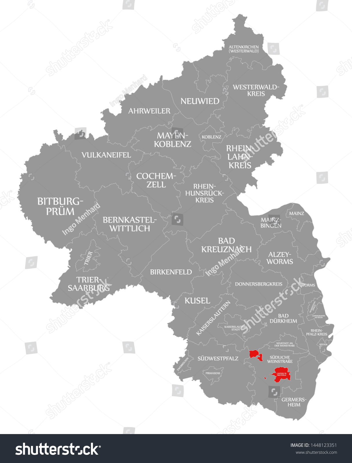 Landau Der Pfalz Red Highlighted Map Stock Illustration 1448123351 ... Landau Der Pfalz Red Highlighted Map Stock Illustration 1448123351 ...