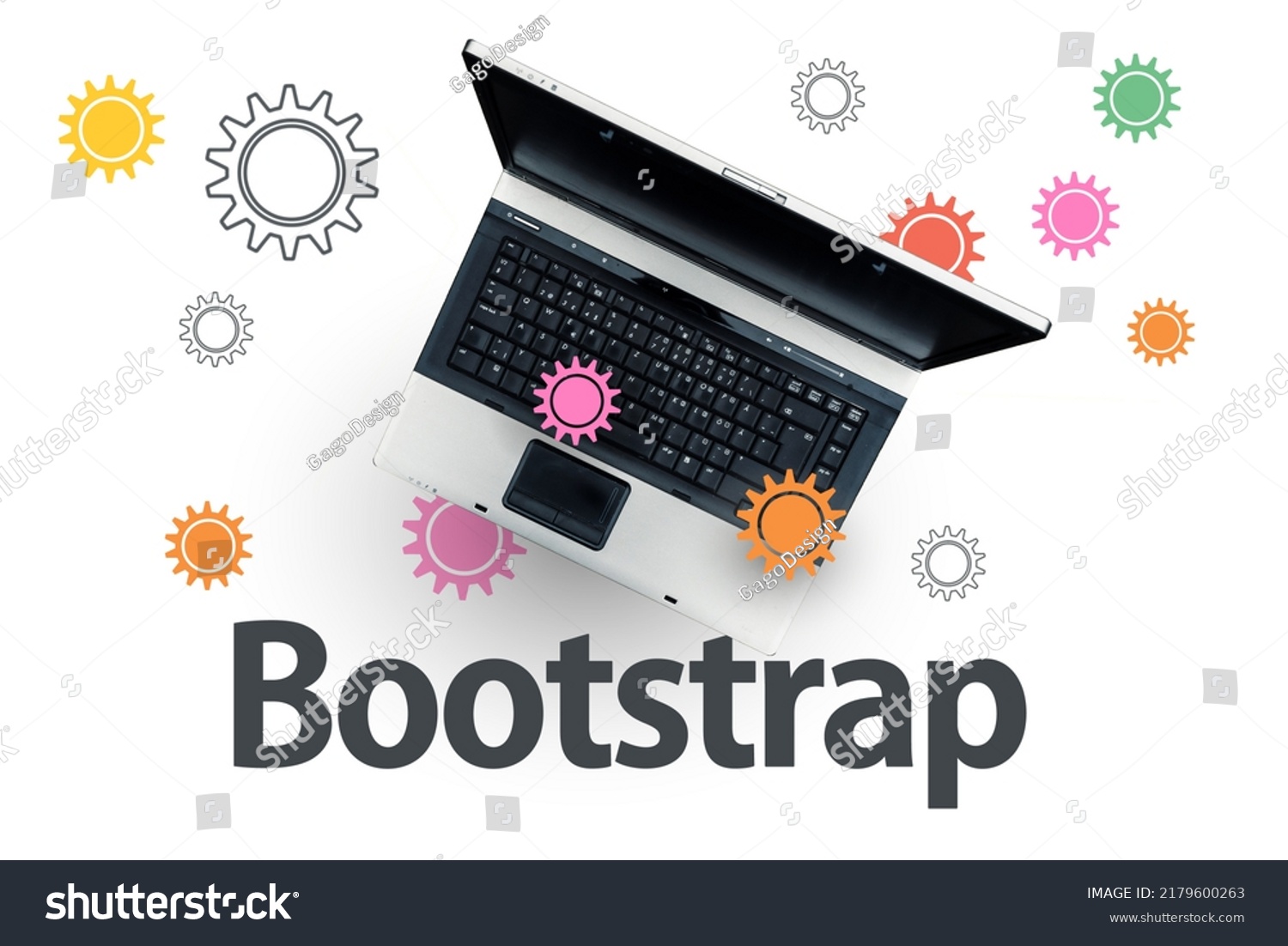 Laptop On Word Bootstrap Bootstrap Css Stock Photo 2179600263 ...
