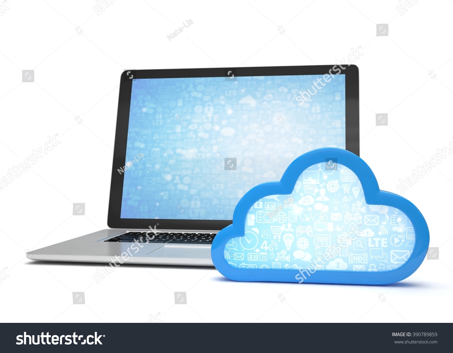 Laptop Cloud Computing Symbol 3d Render 스톡 일러스트 390789859 | Shutterstock