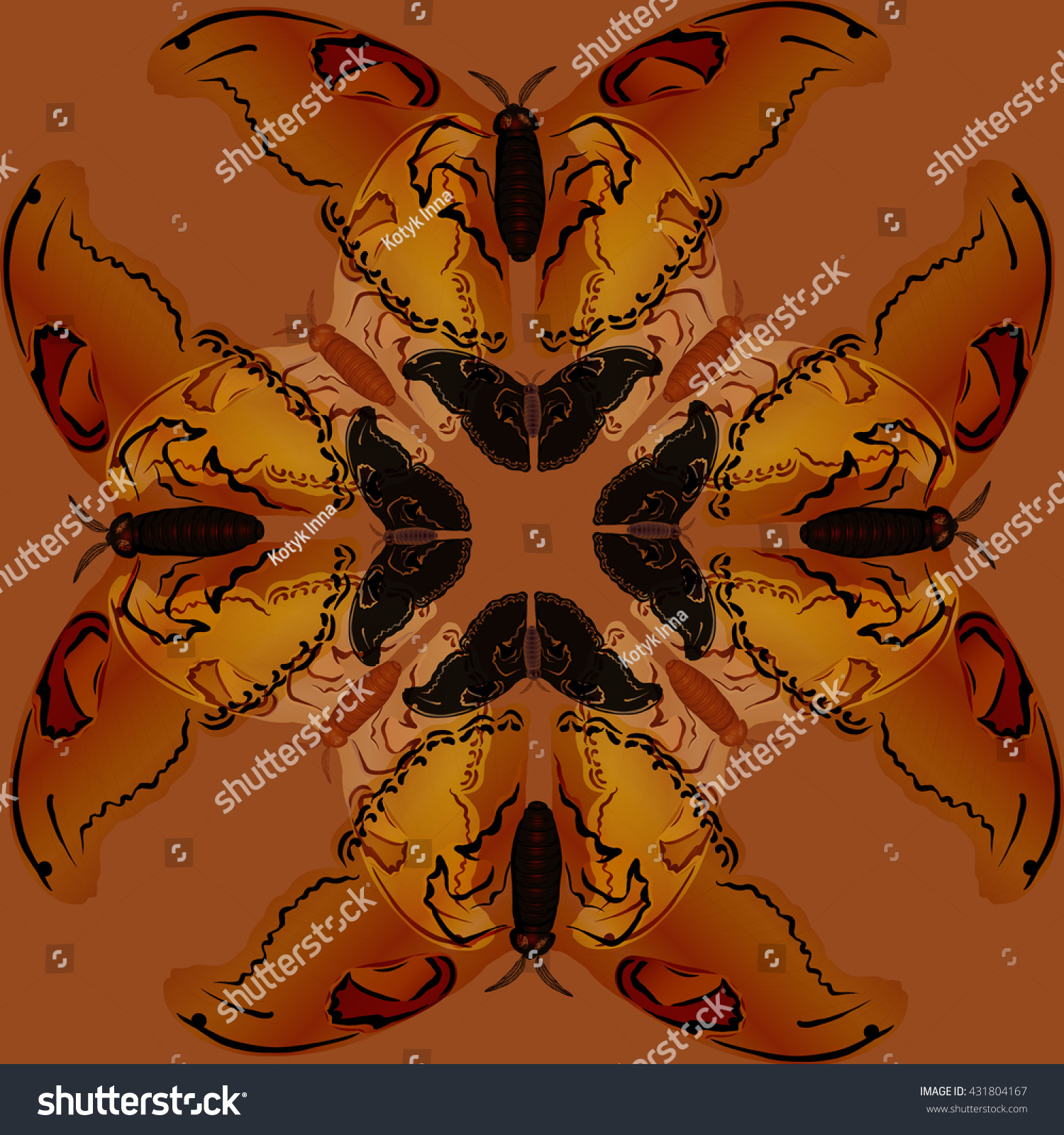 Large Butterfly Geometric Pattern Stock Illustration 431804167