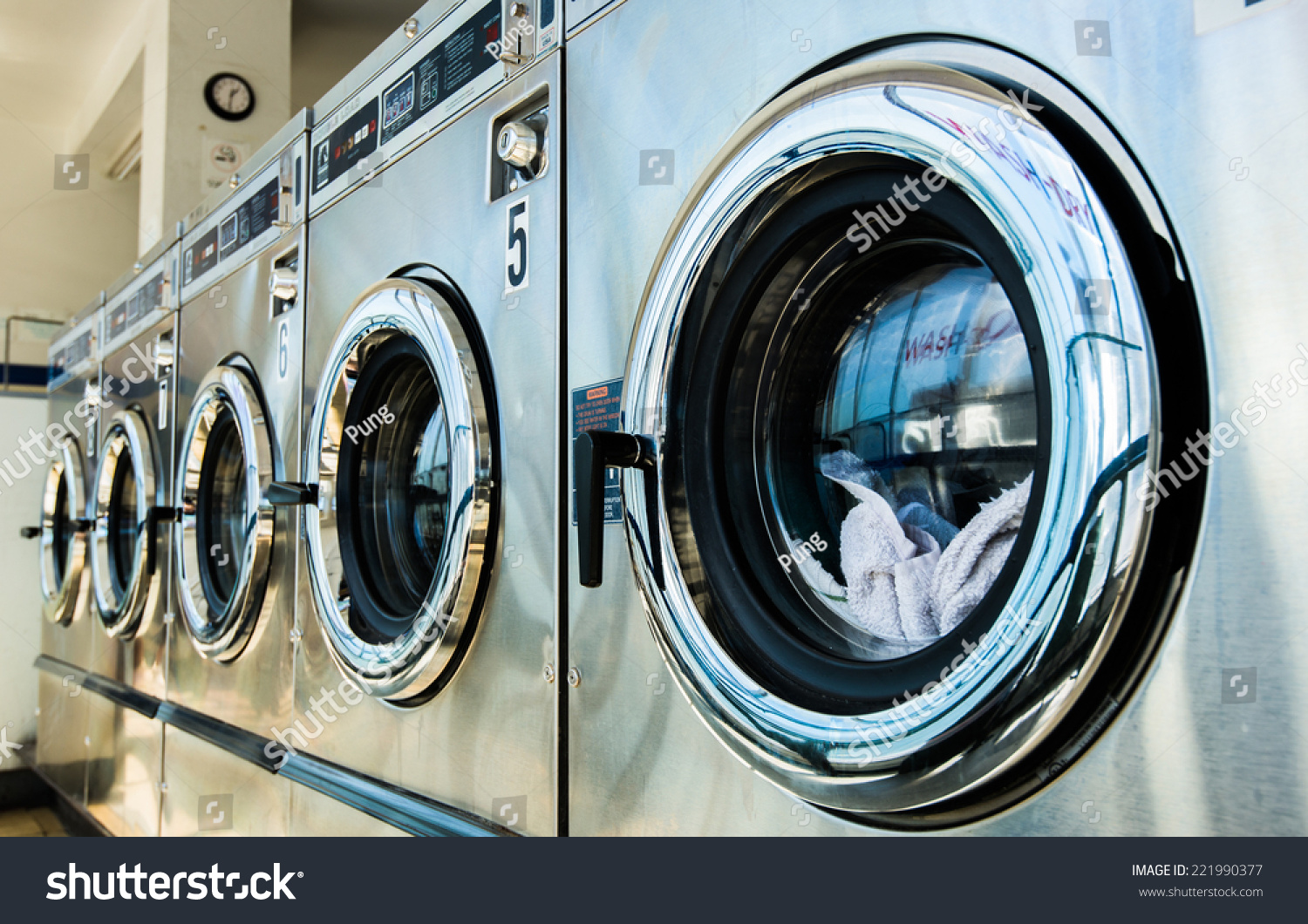 Laundry Machine Stock Photo (Edit Now) 221990377
