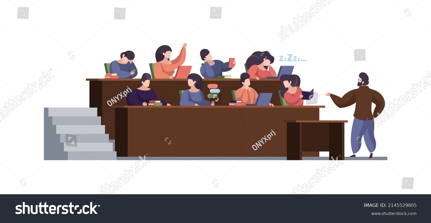 Lecture Room Front View Lecture Hall Stock Illustration 2145529805 ...