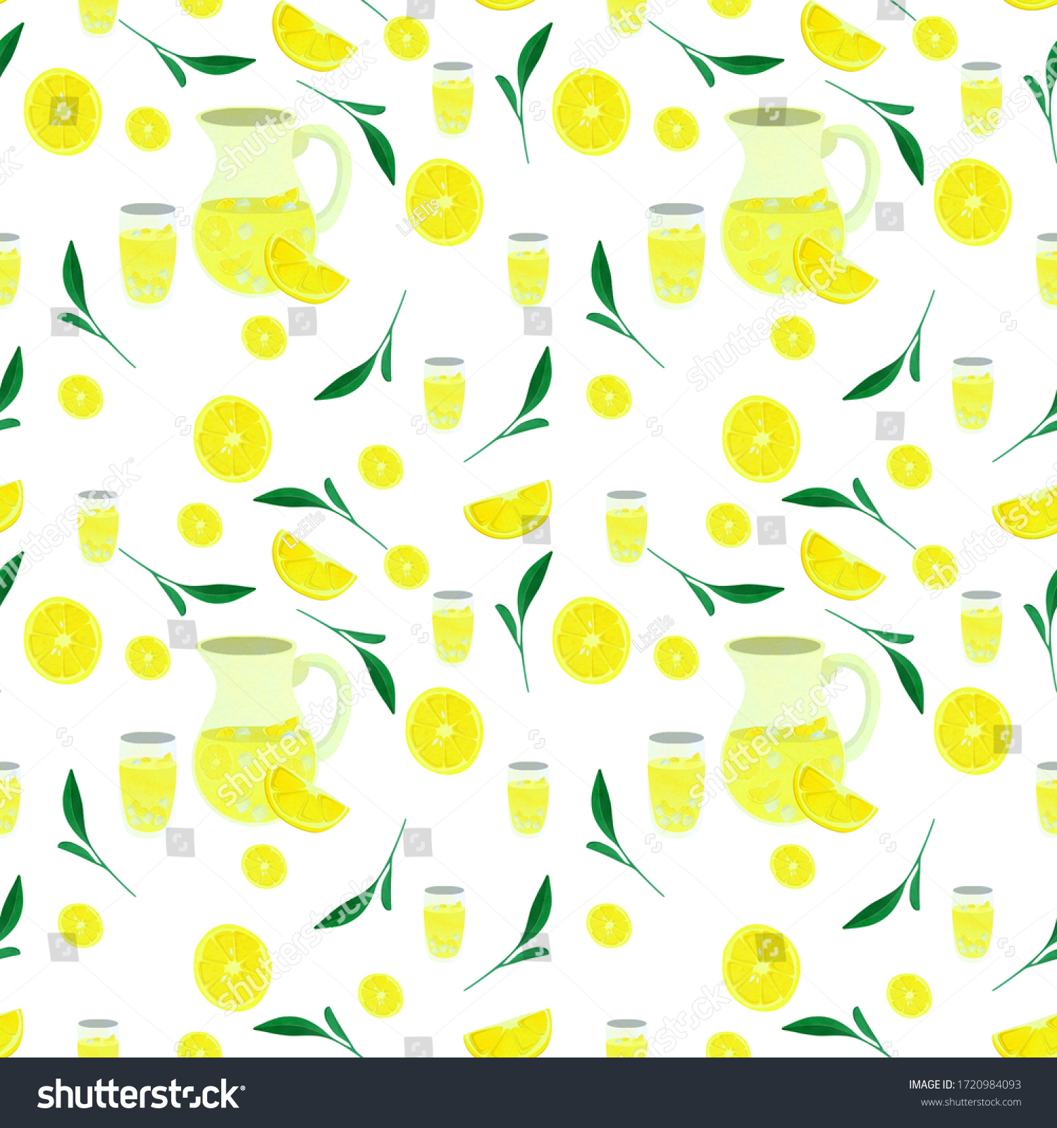 Lemonade Explosion Seamless Pattern Lemone Background Stock ...