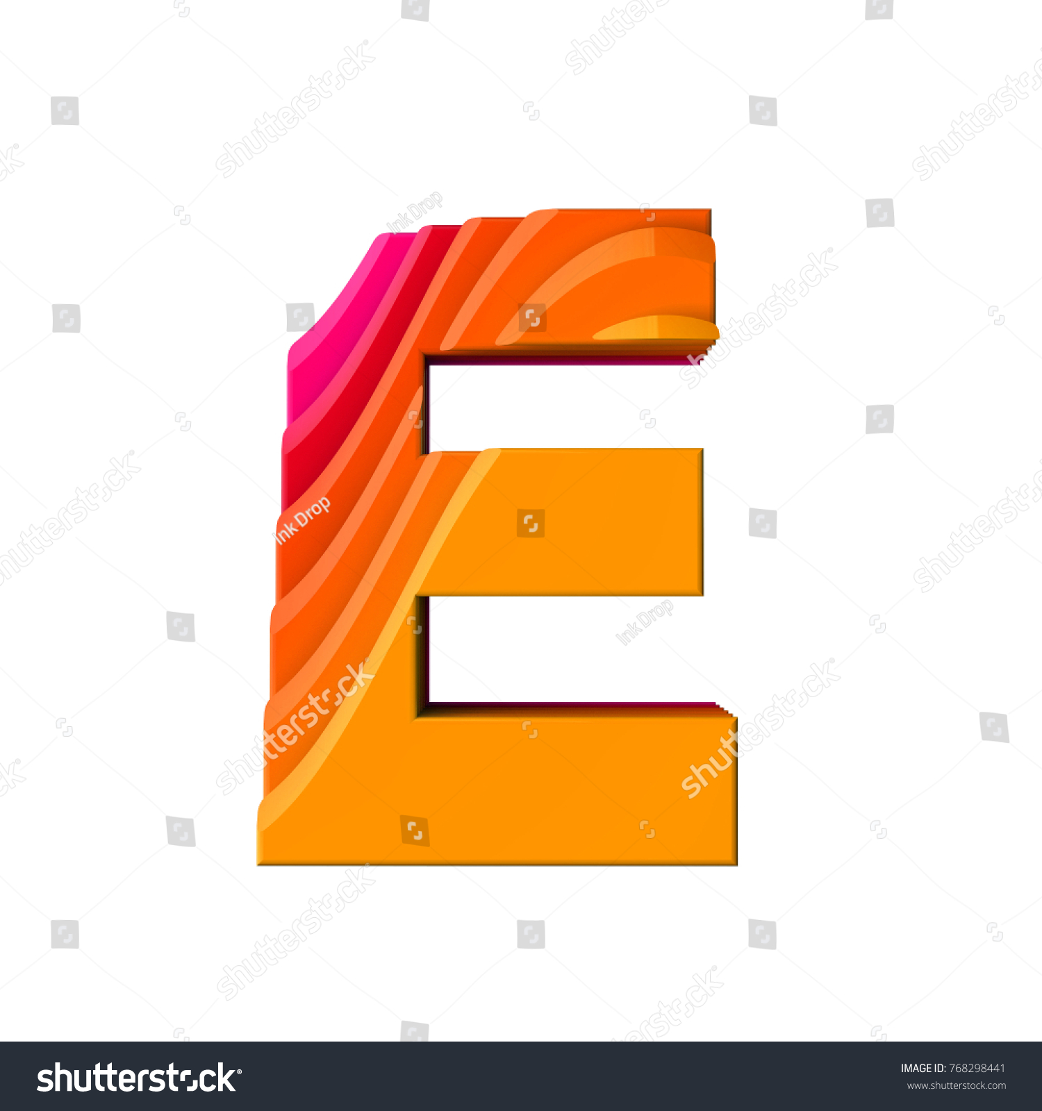Letter E Layered Wave Effect Character Stock Illustration 768298441 ...