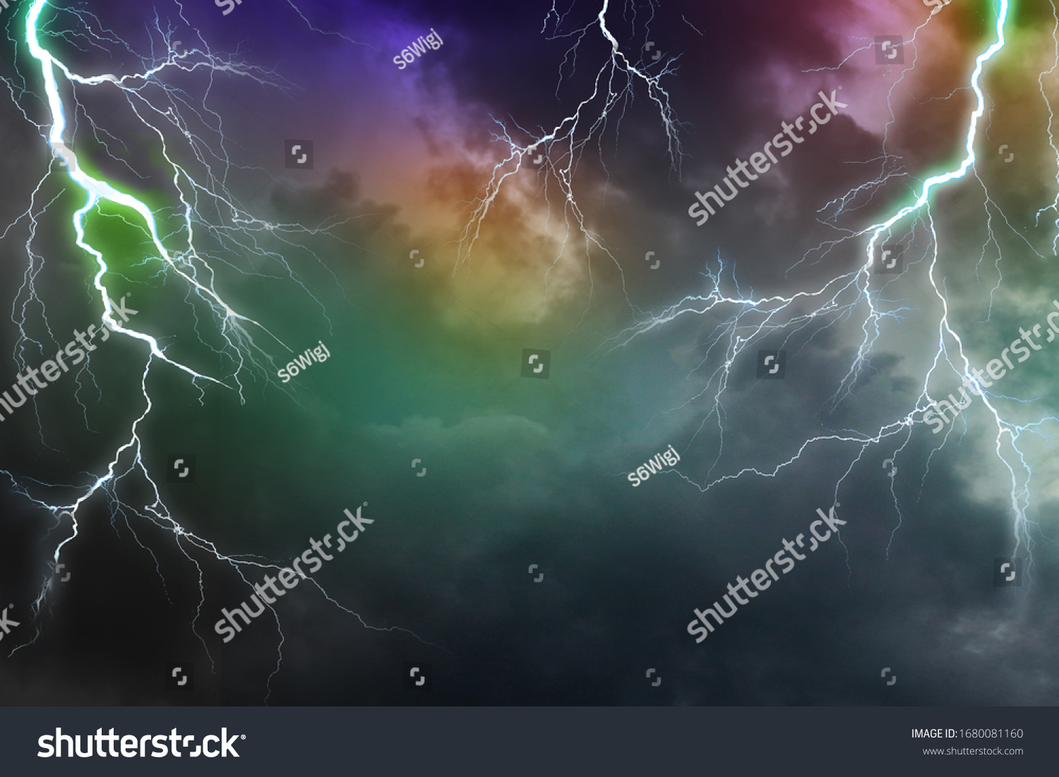 Lightning Thunder Cloud Dark Cloudy Sky Stock Photo 1680081160 ...