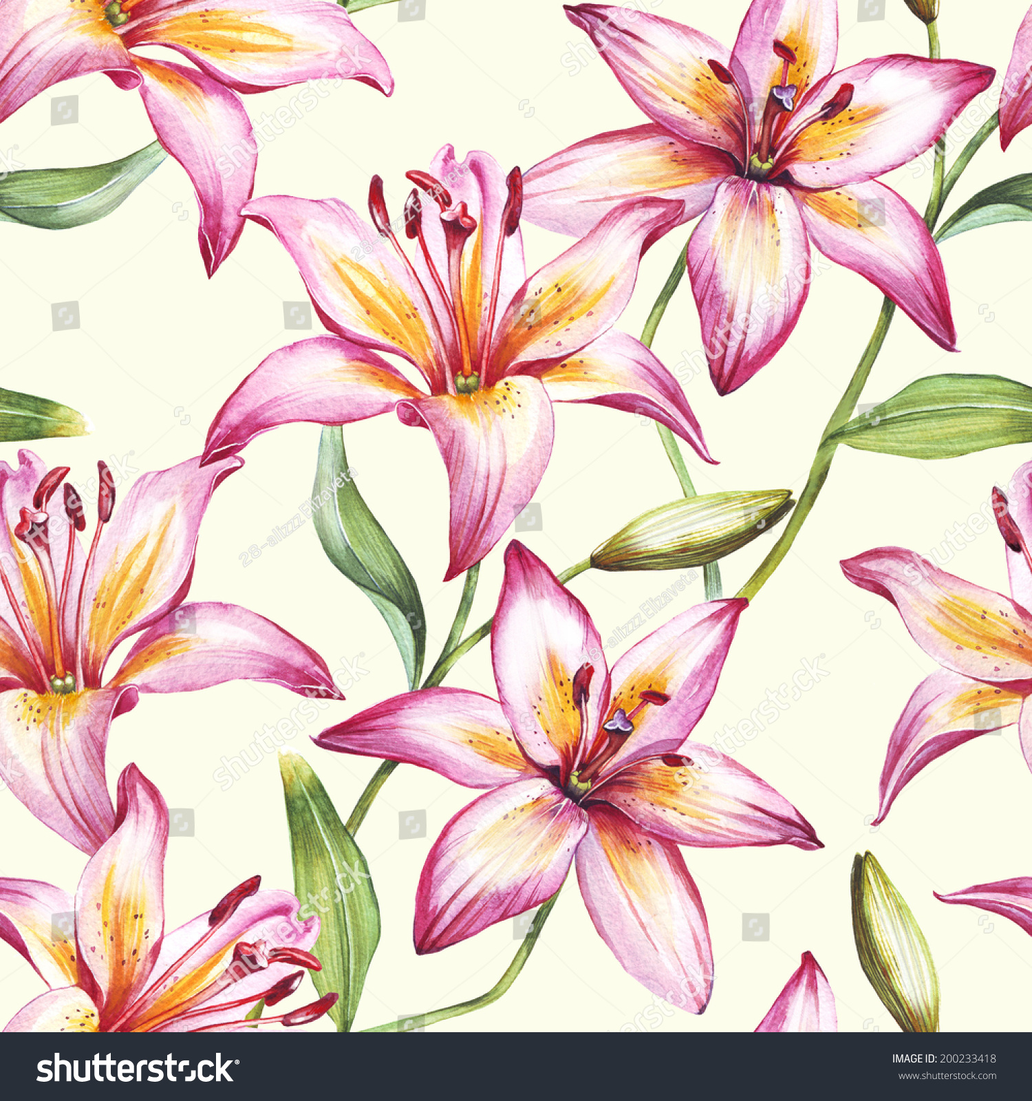 Lily Pattern Stock Illustration 200233418