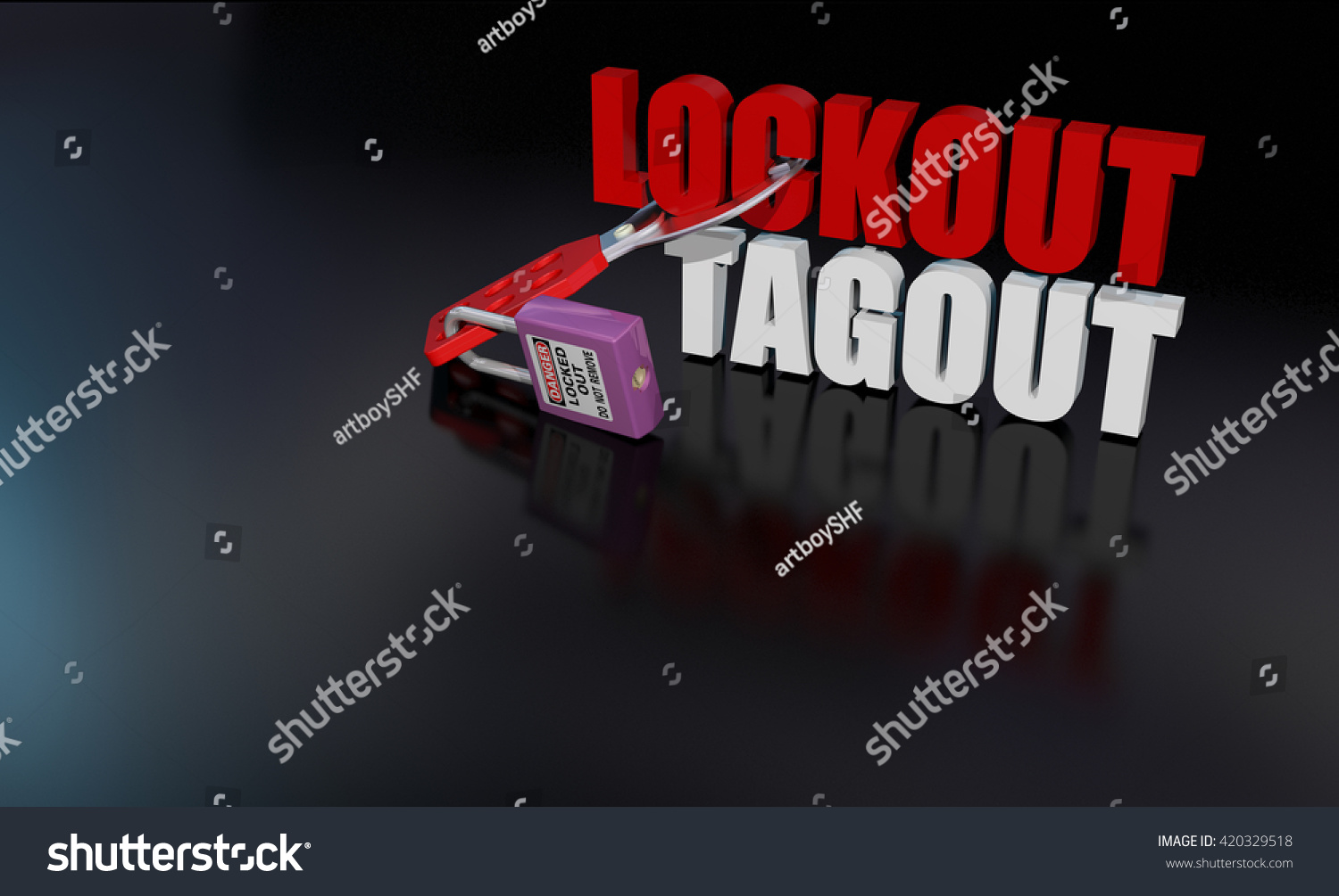 Lockout Tagout Logo 3d Illustration: ilustración de stock 420329518 Lockout Tagout Logo 3d Illustration: ilustración de stock 420329518
