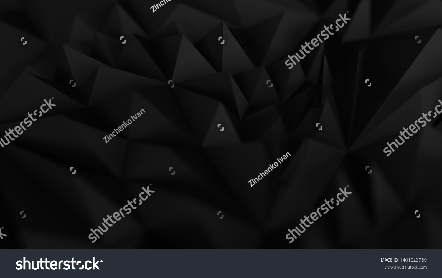 Low Poly Black Abstract Backround 3d Stock Illustration 1401023969 ...