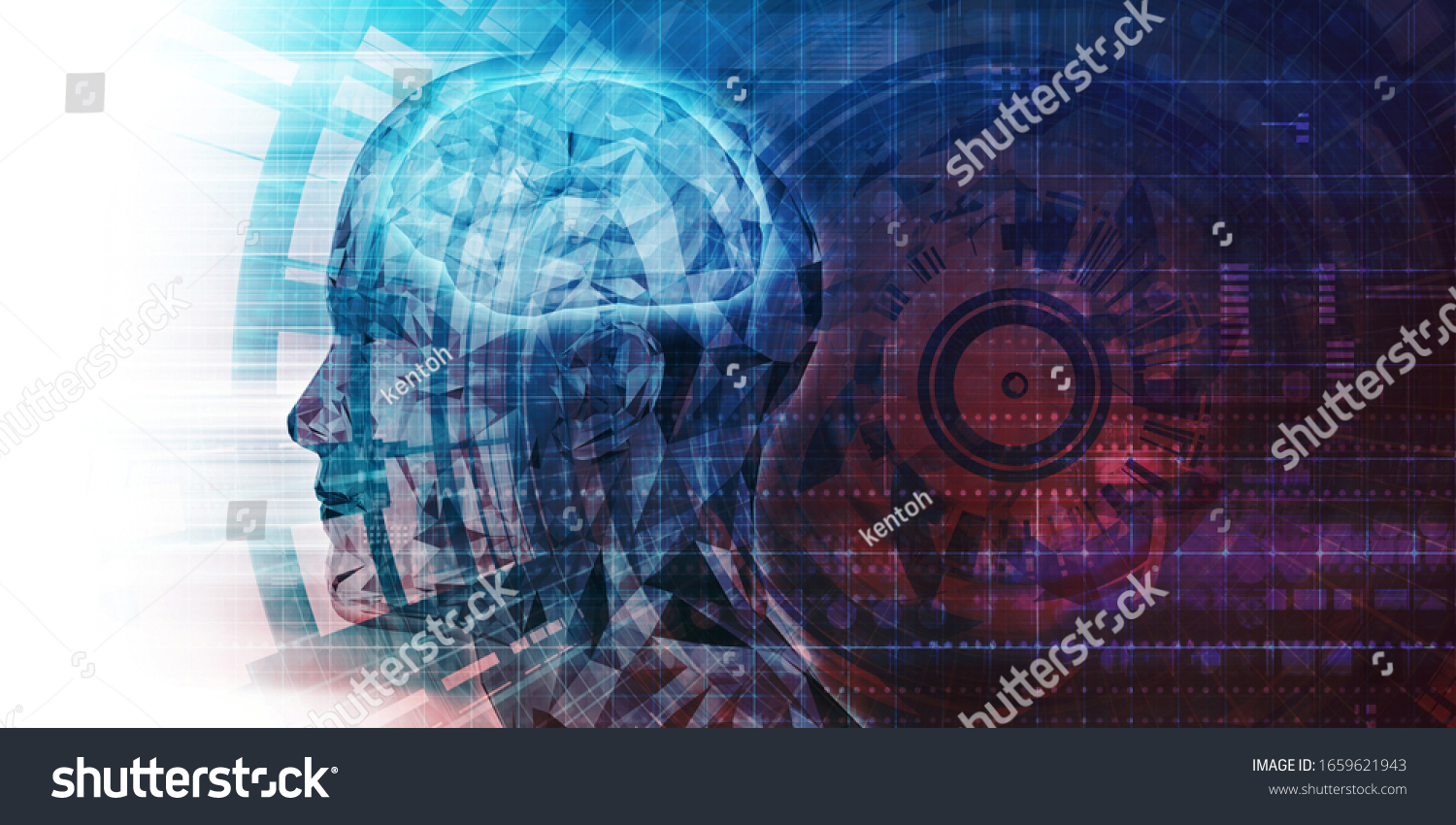 Machine Learning Ai Artificial Intelligence Abstract Stock Illustration ...