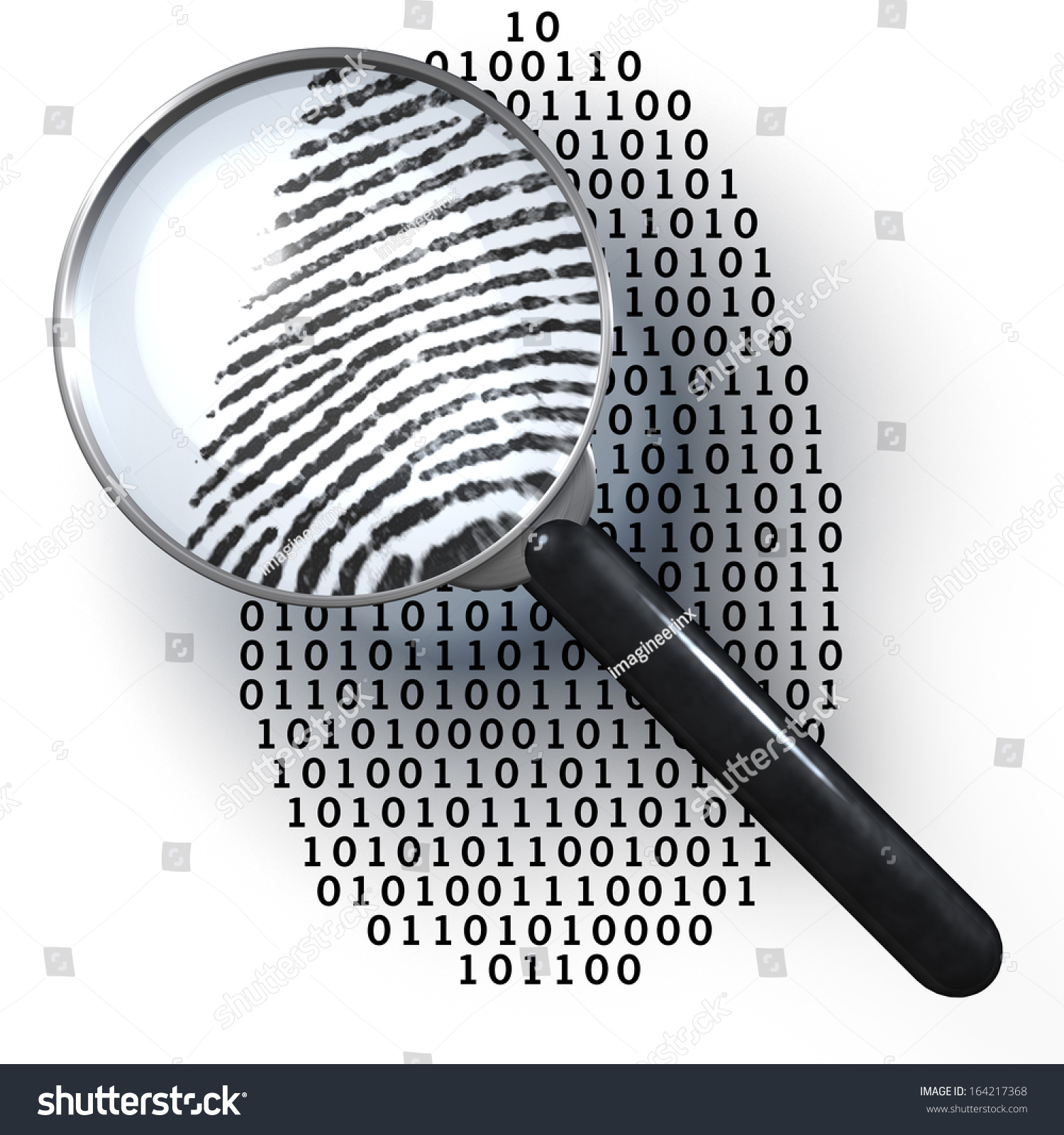 Magnifying Glass Over Finger Printlike Shape Stock Illustration 164217368 Magnifying Glass Over Finger Printlike Shape Stock Illustration 164217368