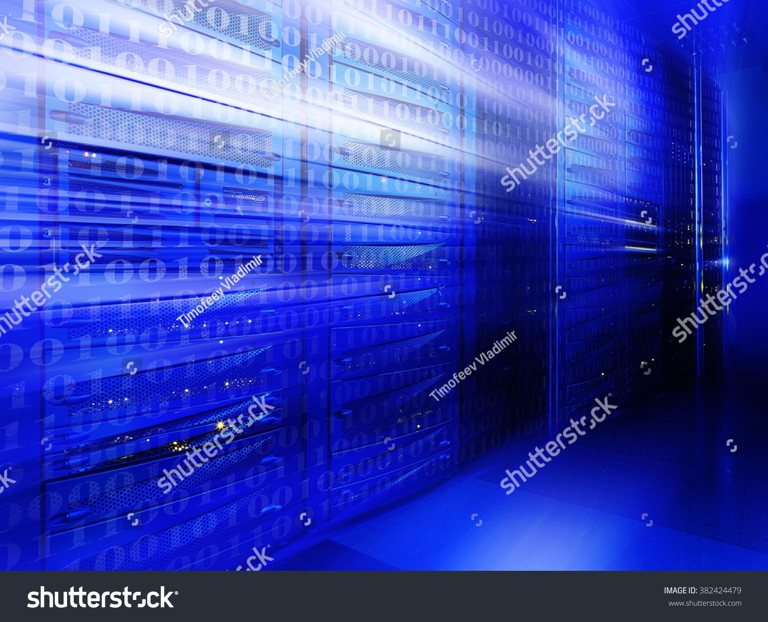Mainframe Stack Server Room Blue Blur Stock Photo (Edit Now) 382424479