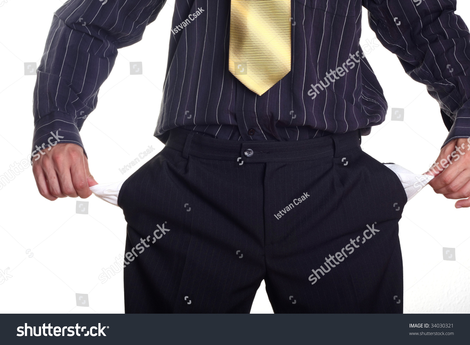 Man Pulling Out Empty Pockets Stock Photo (Edit Now) 34030321 ...