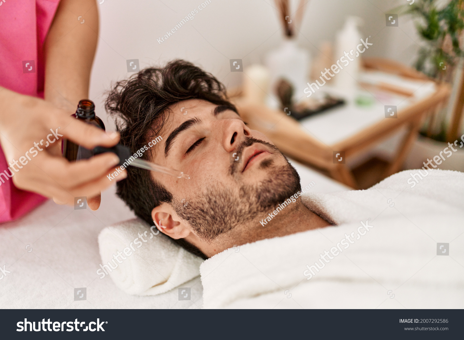 Man Reciving Skin Face Treatment Beauty Stock Photo 2007292586 ... Man Reciving Skin Face Treatment Beauty Stock Photo 2007292586 ...