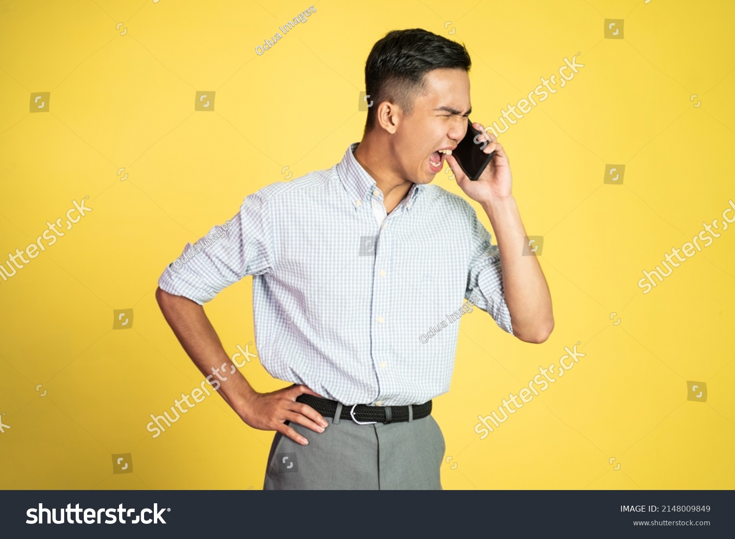 Man Shocked Angry While Talking On Stock Photo 2148009849 | Shutterstock