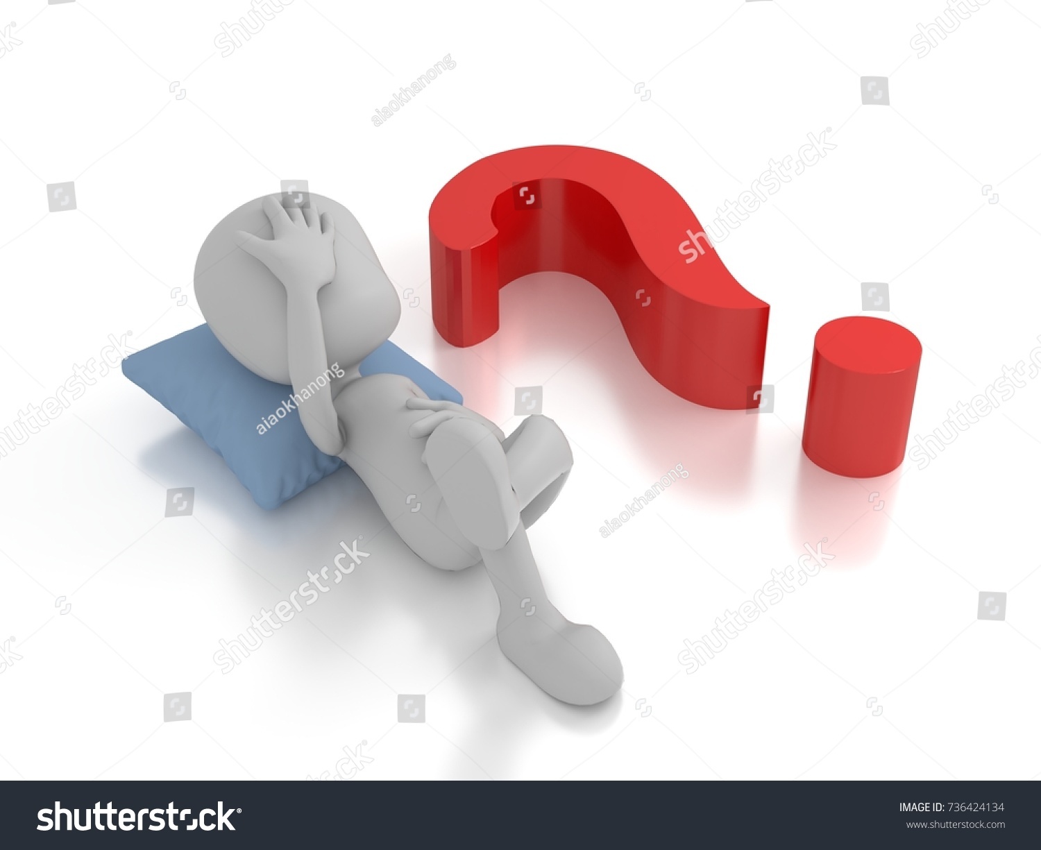 Man Thinking Red Question Marks 3d 스톡 일러스트 736424134 | Shutterstock