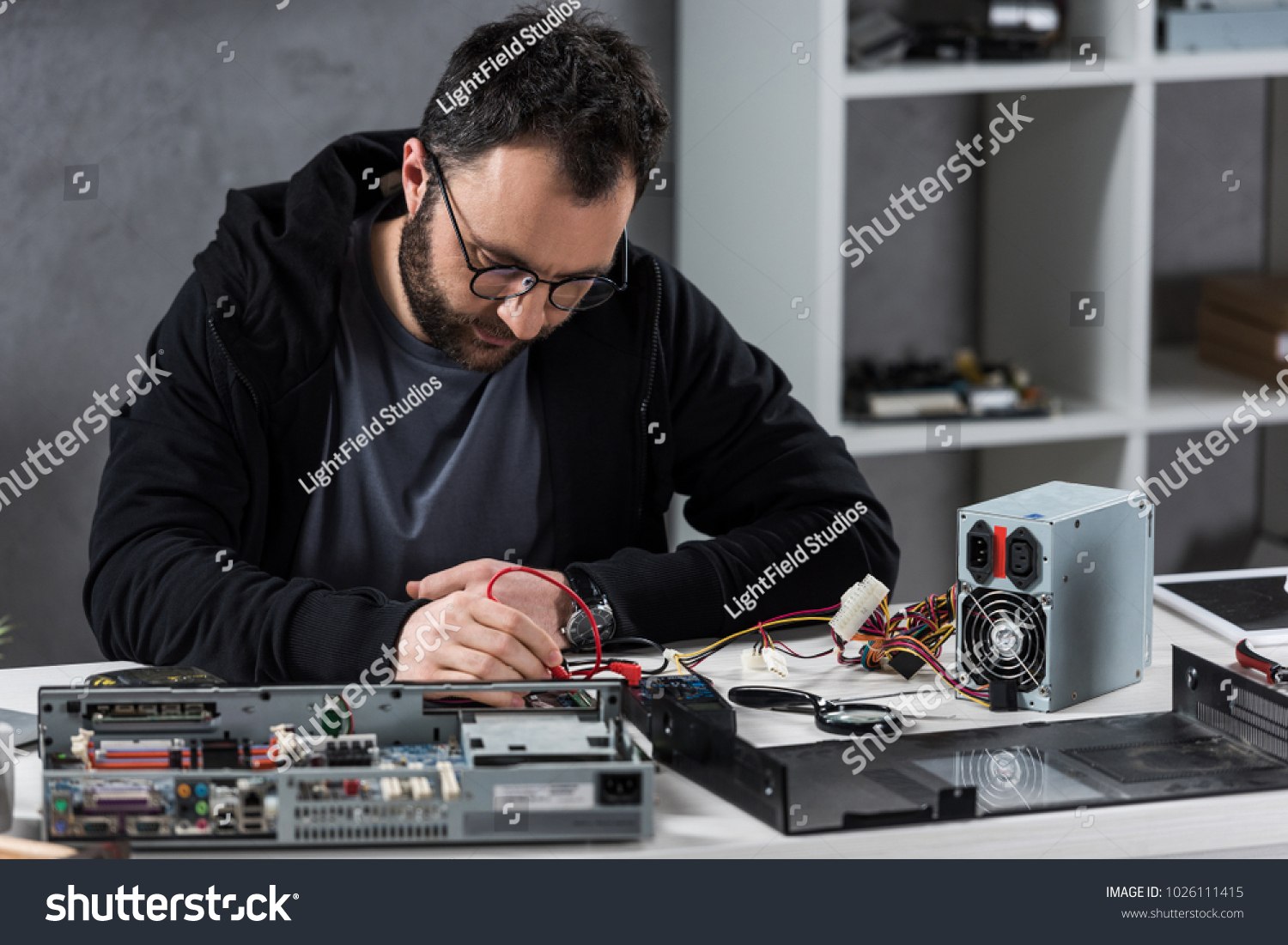Man Using Multimeter While Fixing Broken Stock Photo (Edit Now) 1026111415