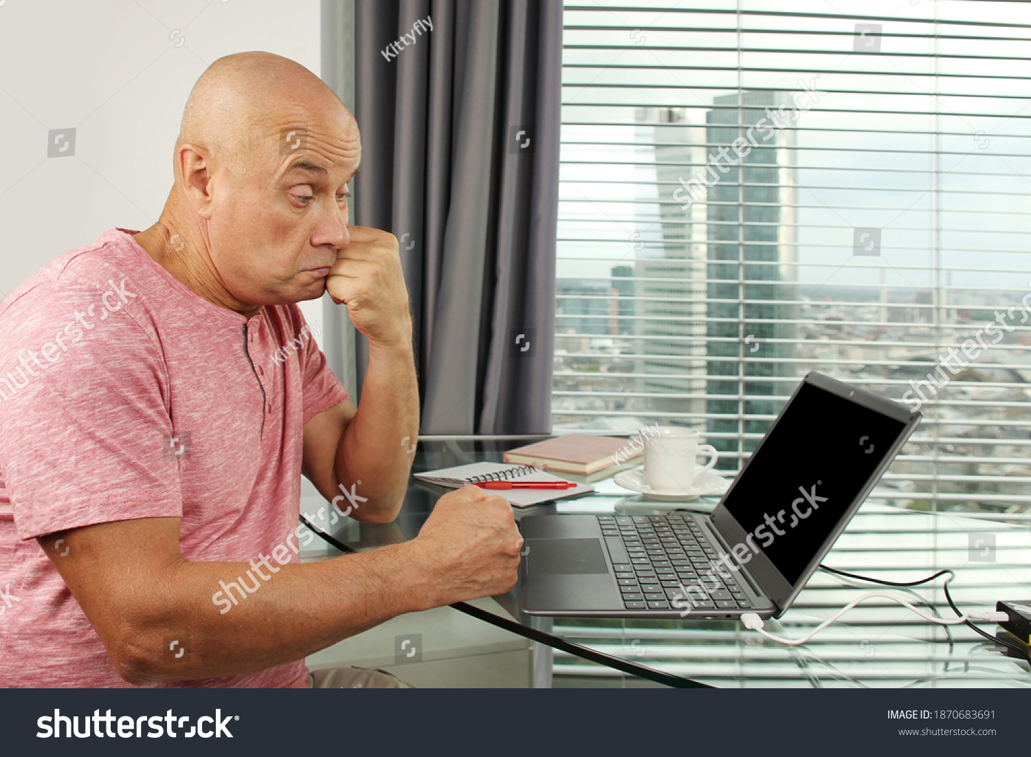 Man Works Behind Laptop Blank Screen Stock Photo 1870683691 | Shutterstock Man Works Behind Laptop Blank Screen Stock Photo 1870683691 | Shutterstock