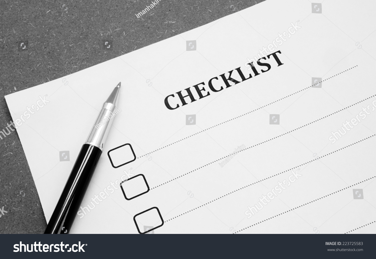 Marking Checklist Stock Photo 223725583 | Shutterstock