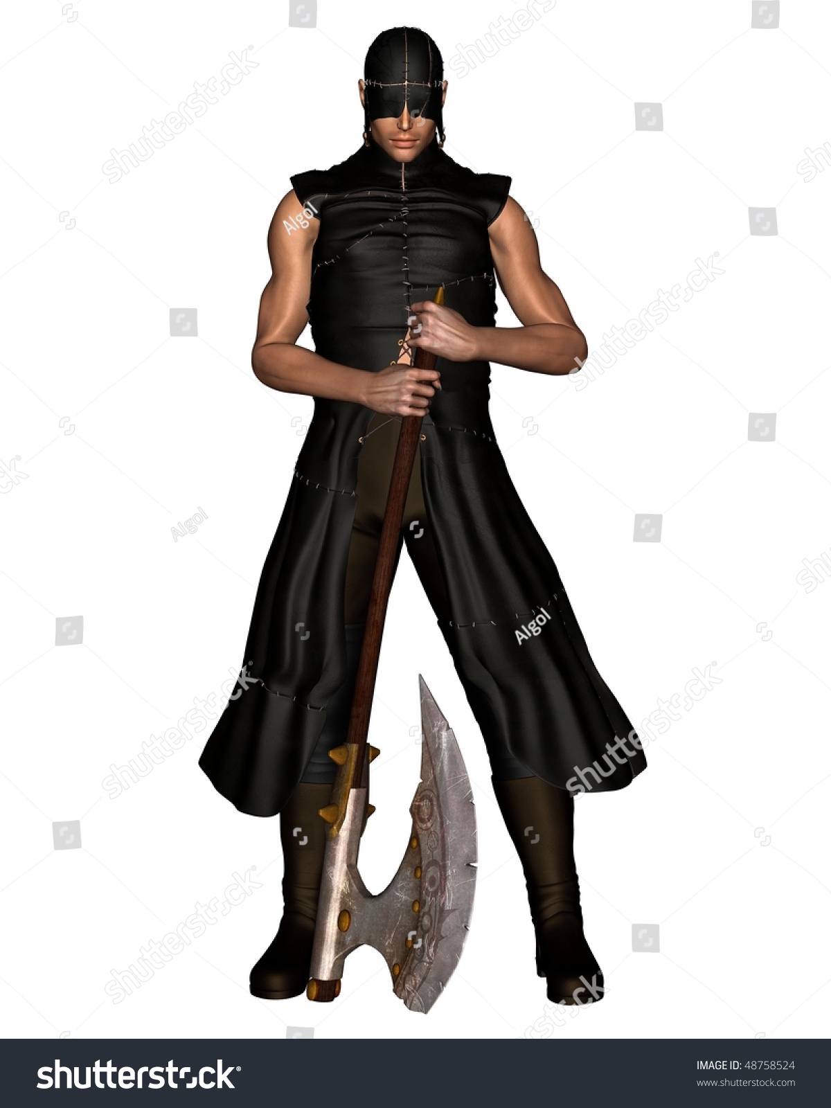 Masked Executioner Beheading Axe Stock Illustration 48758524