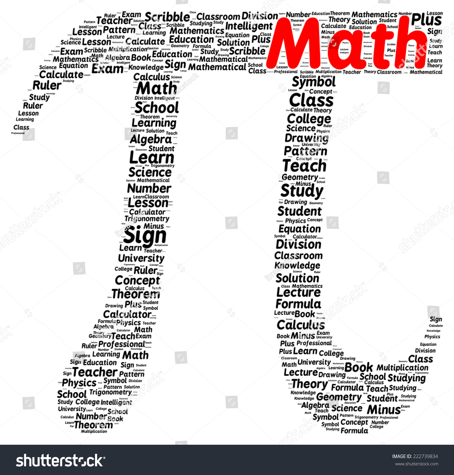 Math Word Cloud Shape Concept Stock Illustration 222739834 | Shutterstock