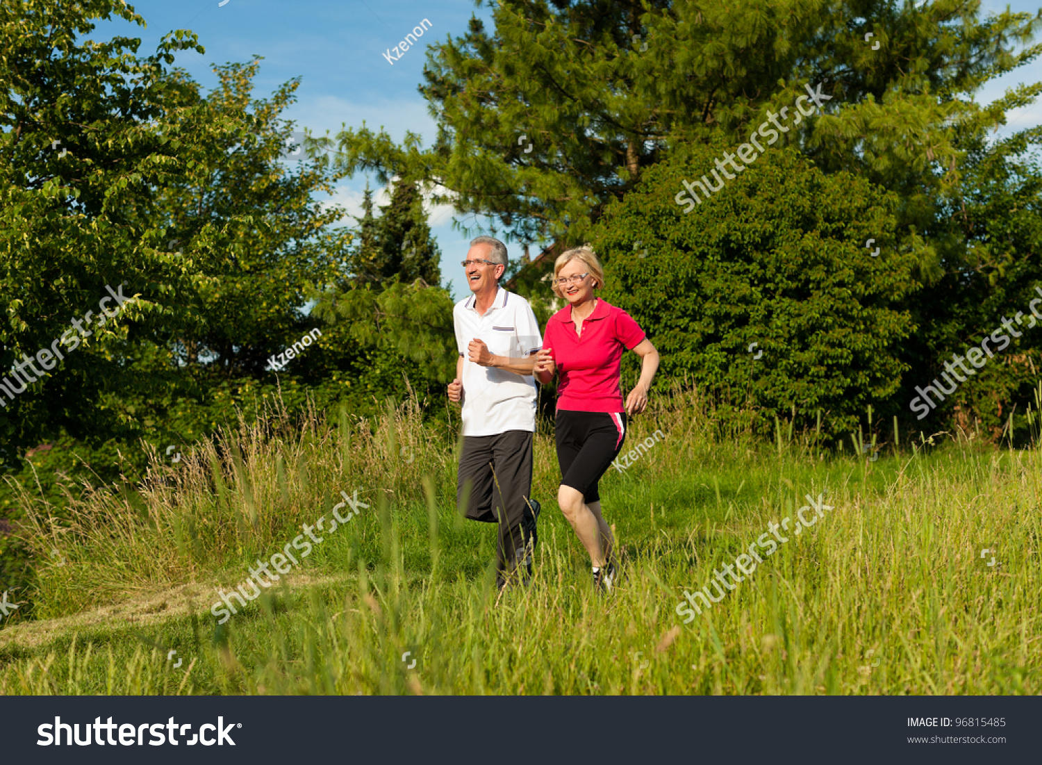 Mature Senior Couple Doing Sport Outdoors Stock Photo (Edit Now) 96815485 Mature Senior Couple Doing Sport Outdoors Stock Photo (Edit Now) 96815485