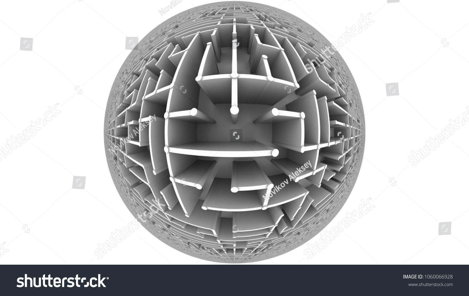 Maze Planet 3d Rendering Stock Illustration 1060066928