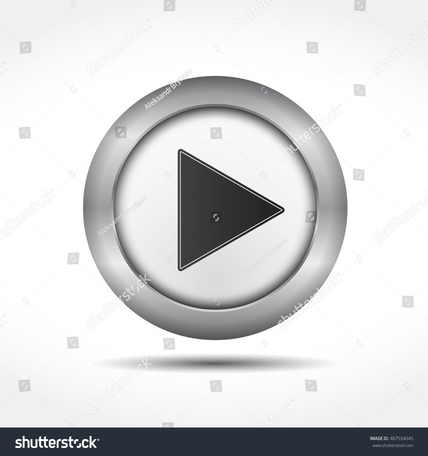 Metallic Play Button Stock Illustration 487534045 | Shutterstock