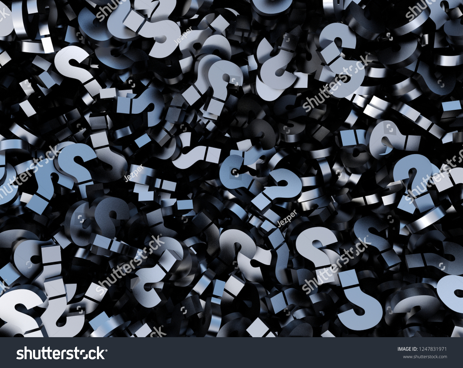 Metallic Question Marks Background 3d Render: ilustración de stock ...