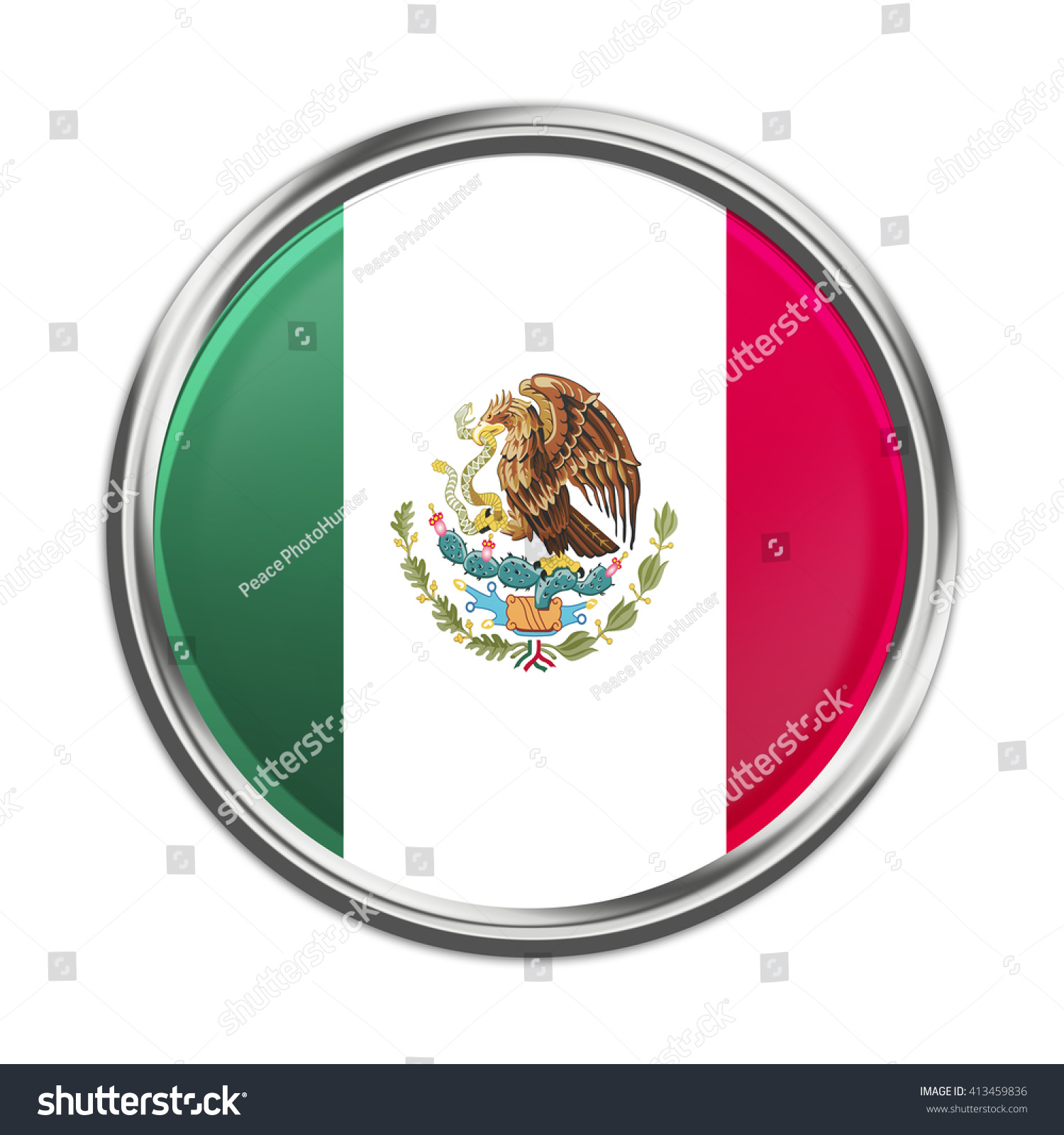 Mexico Flag Button Stock Illustration 413459836 | Shutterstock